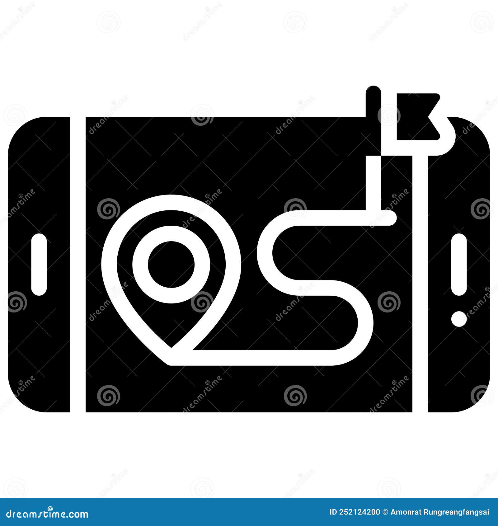 Route Map on Smartphone Icon, Location Map and Navigation Vector Stock ...