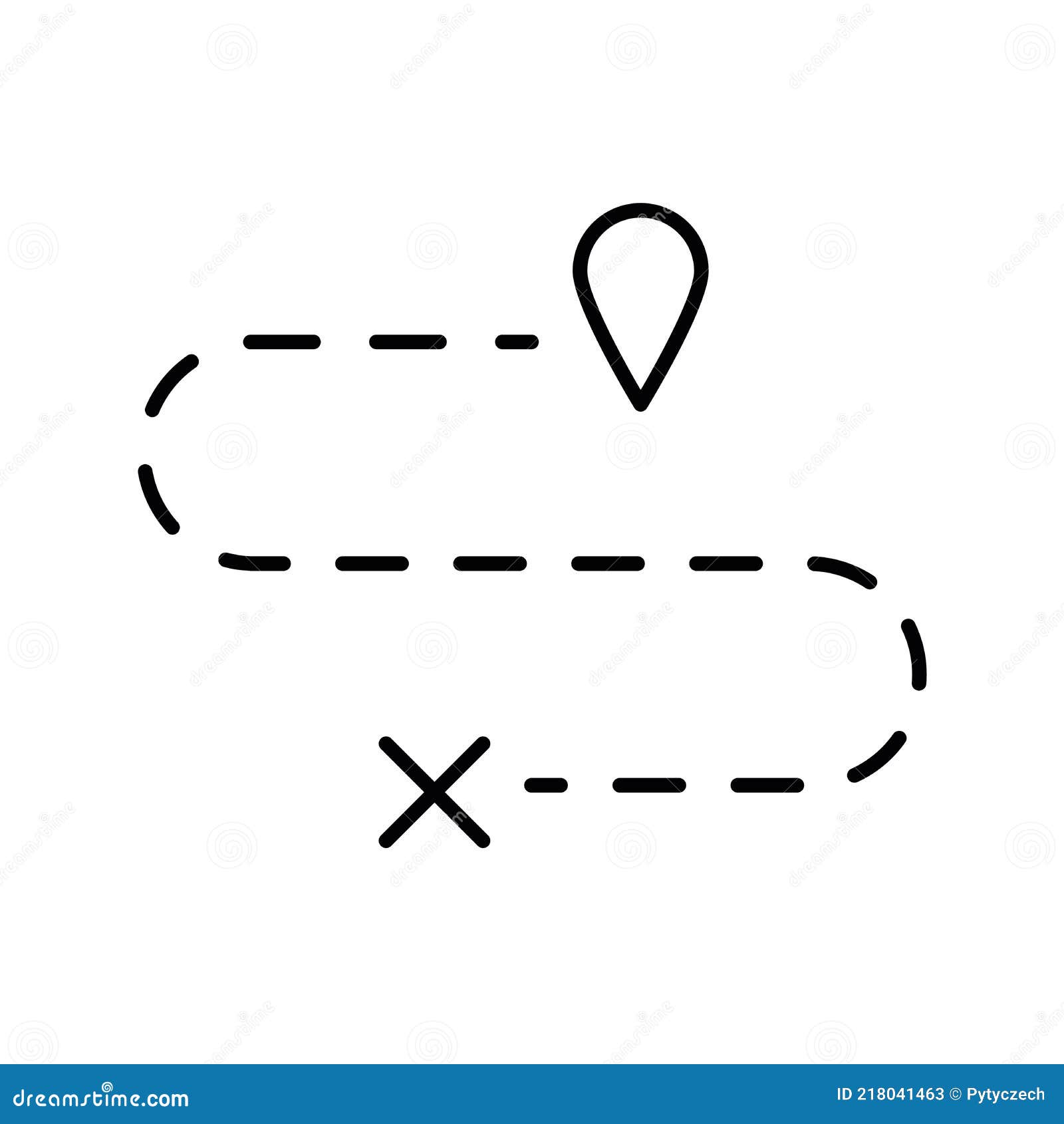 Route map thin line icon stock vector. Illustration of place - 218041463