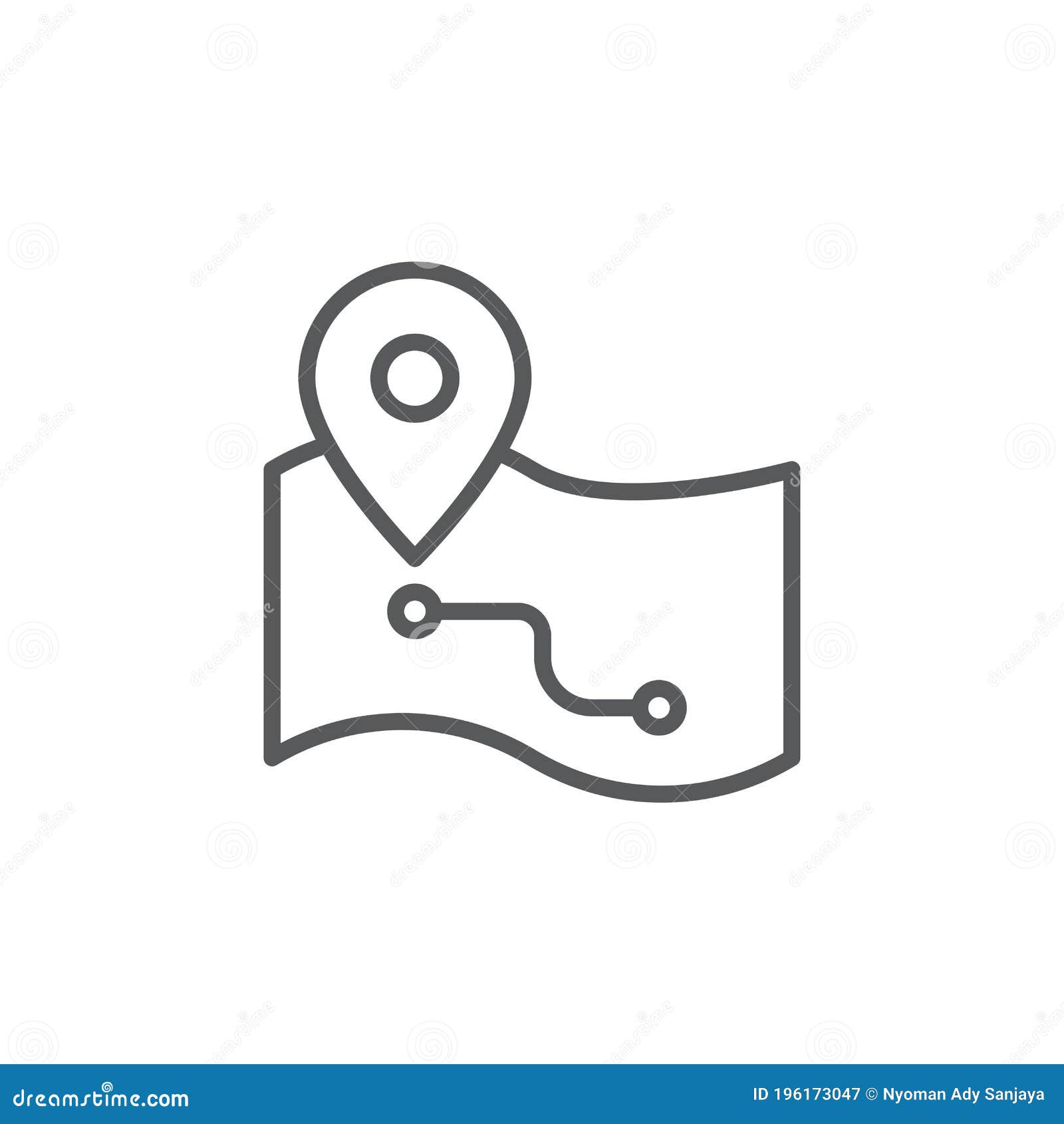 Route on Map Vector Icon Symbol Isolated on White Background Stock ...