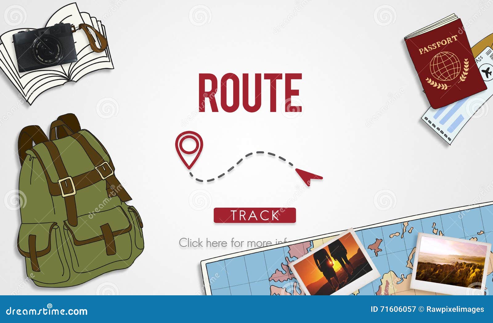 Route Navigate Location Planning Transportation Concept Stock ...