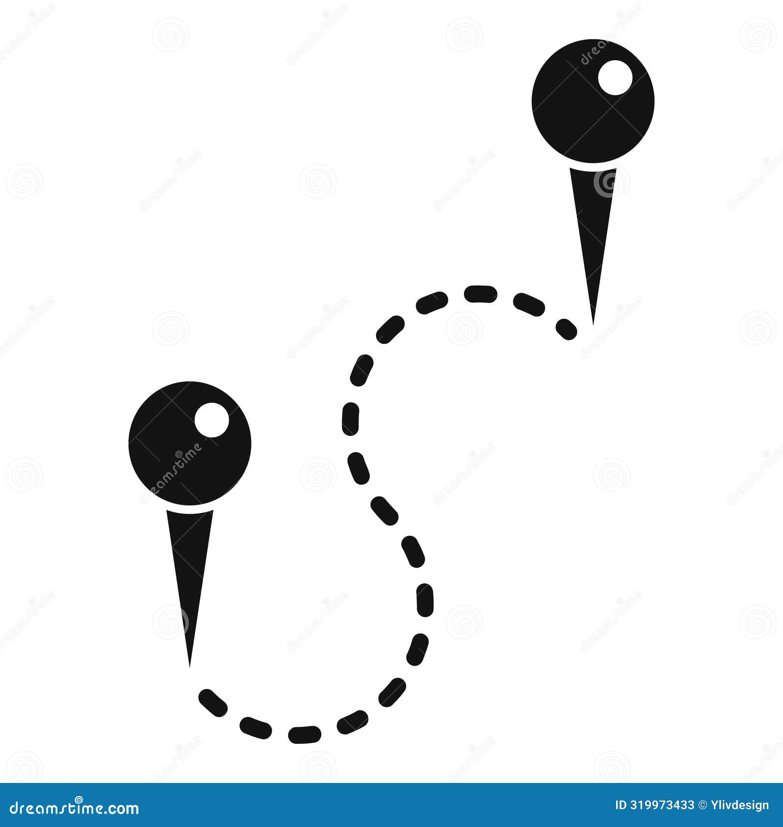 Route Navigation Concept with Pin Markers Stock Illustration ...