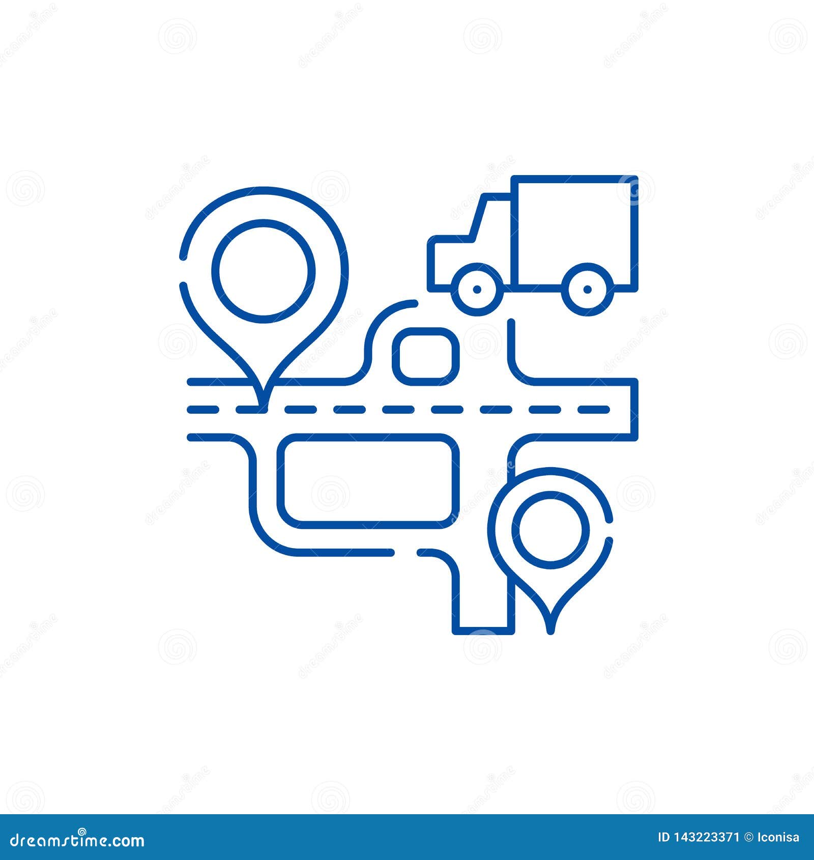 Route Navigation Line Icon Concept. Route Navigation Flat Vector Symbol ...