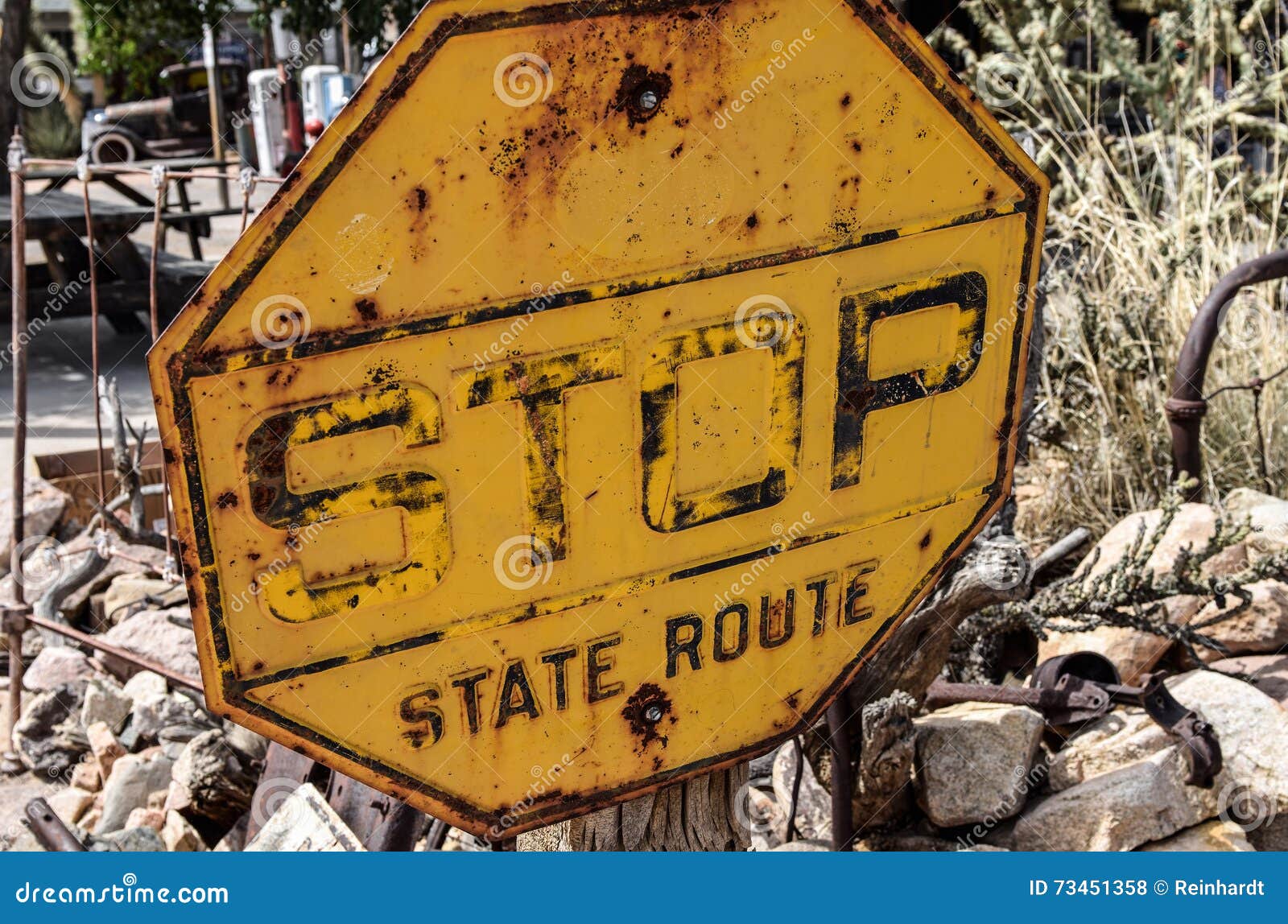 Route 66, old stop sign stock photo. Image of store, destination - 73451358