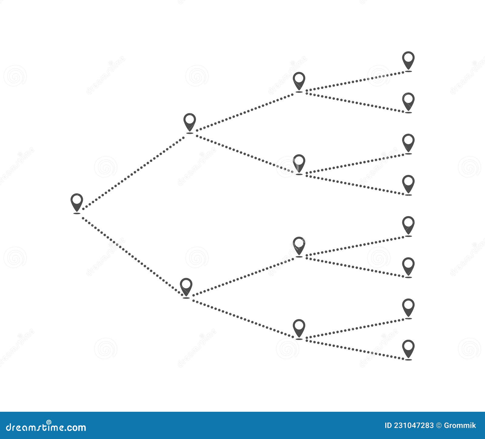 Route Path Icon is a Dotted Line. a Route with an Extensive Network of ...