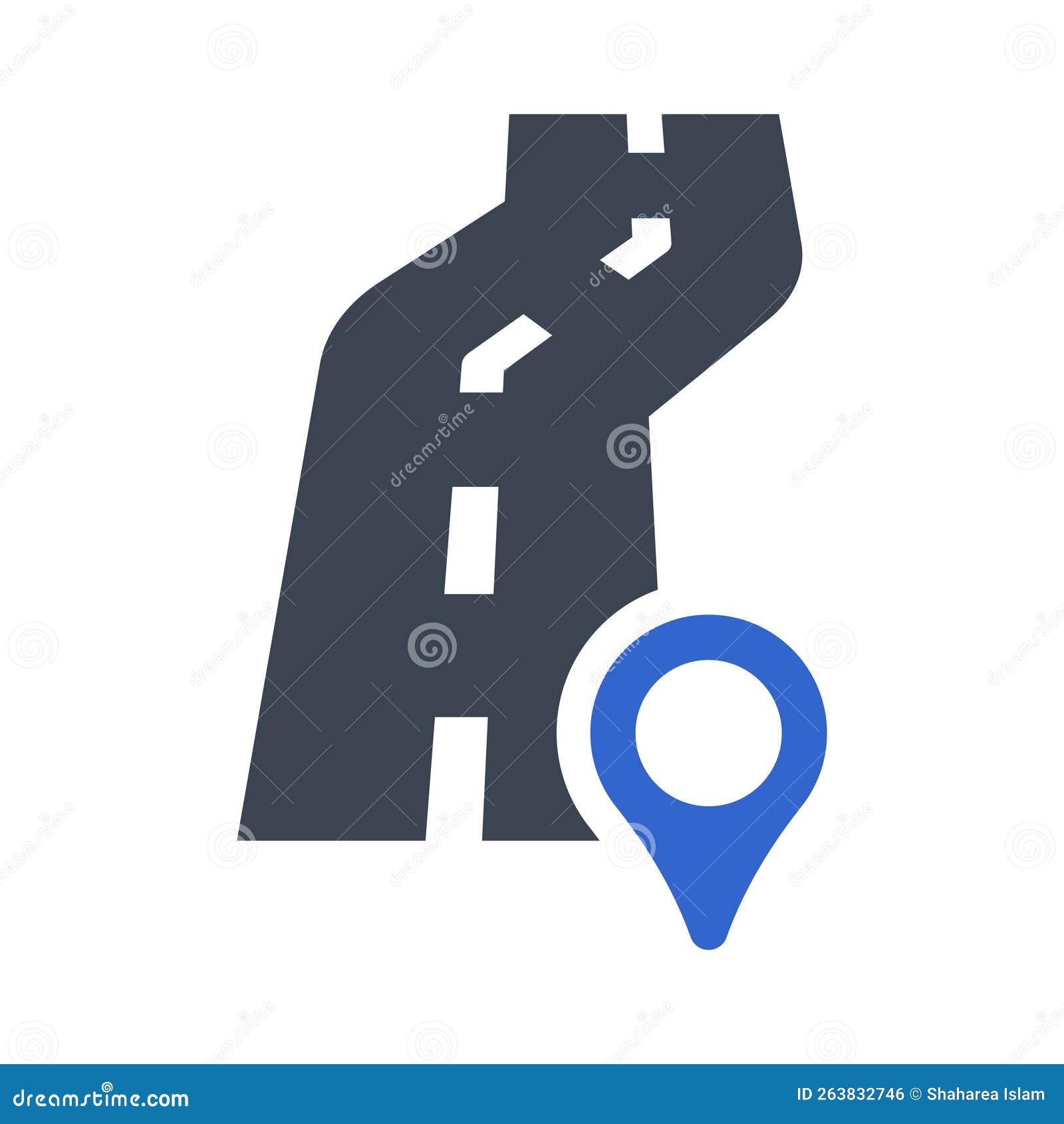 Route pin icon stock vector. Illustration of journey - 263832746