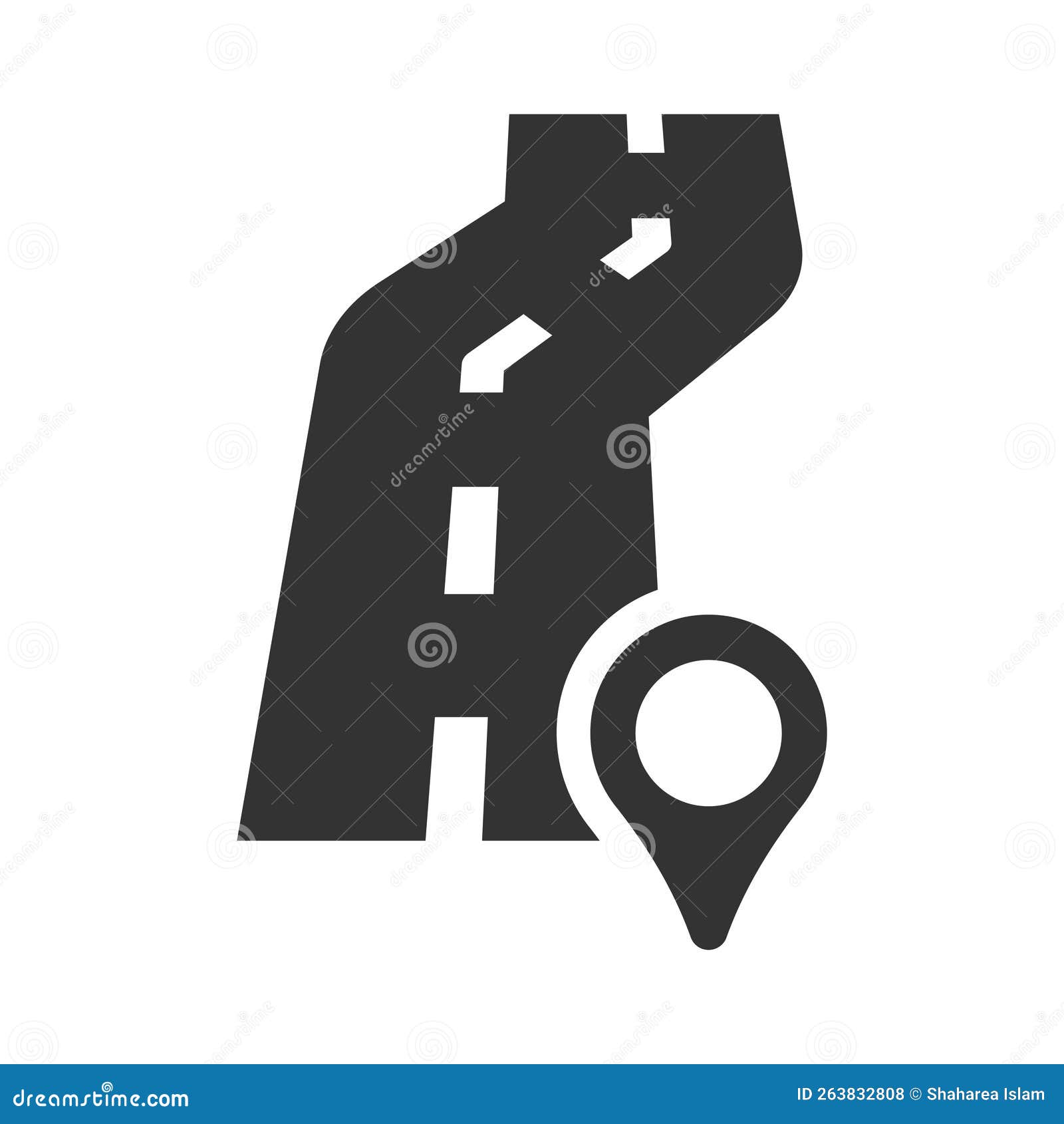Route pin icon stock vector. Illustration of route, distance - 263832808