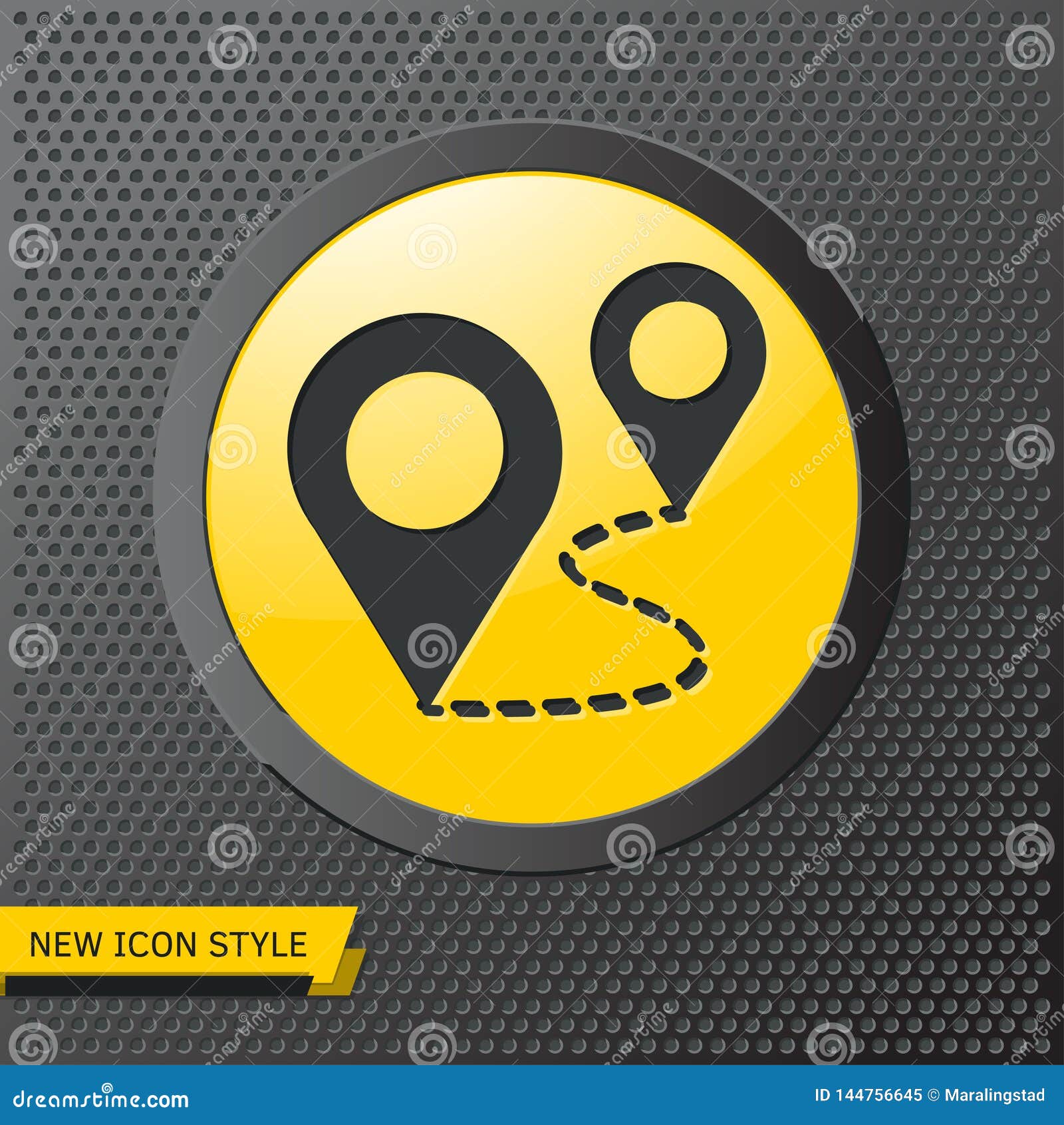 Route with Pins Illustration. Traveling Icon Stock Illustration ...