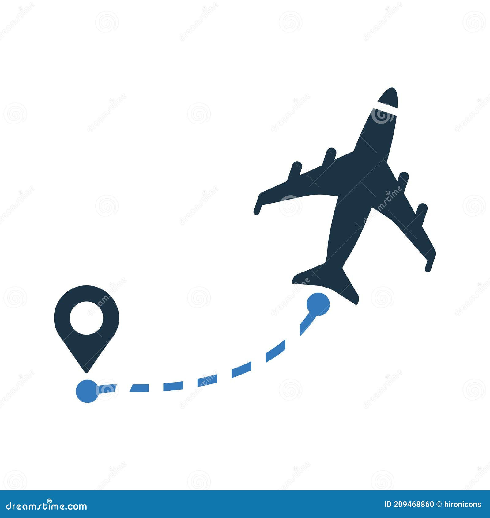 Route, Plane, Flight Road Map Icon. Vector Graphics Stock Vector ...