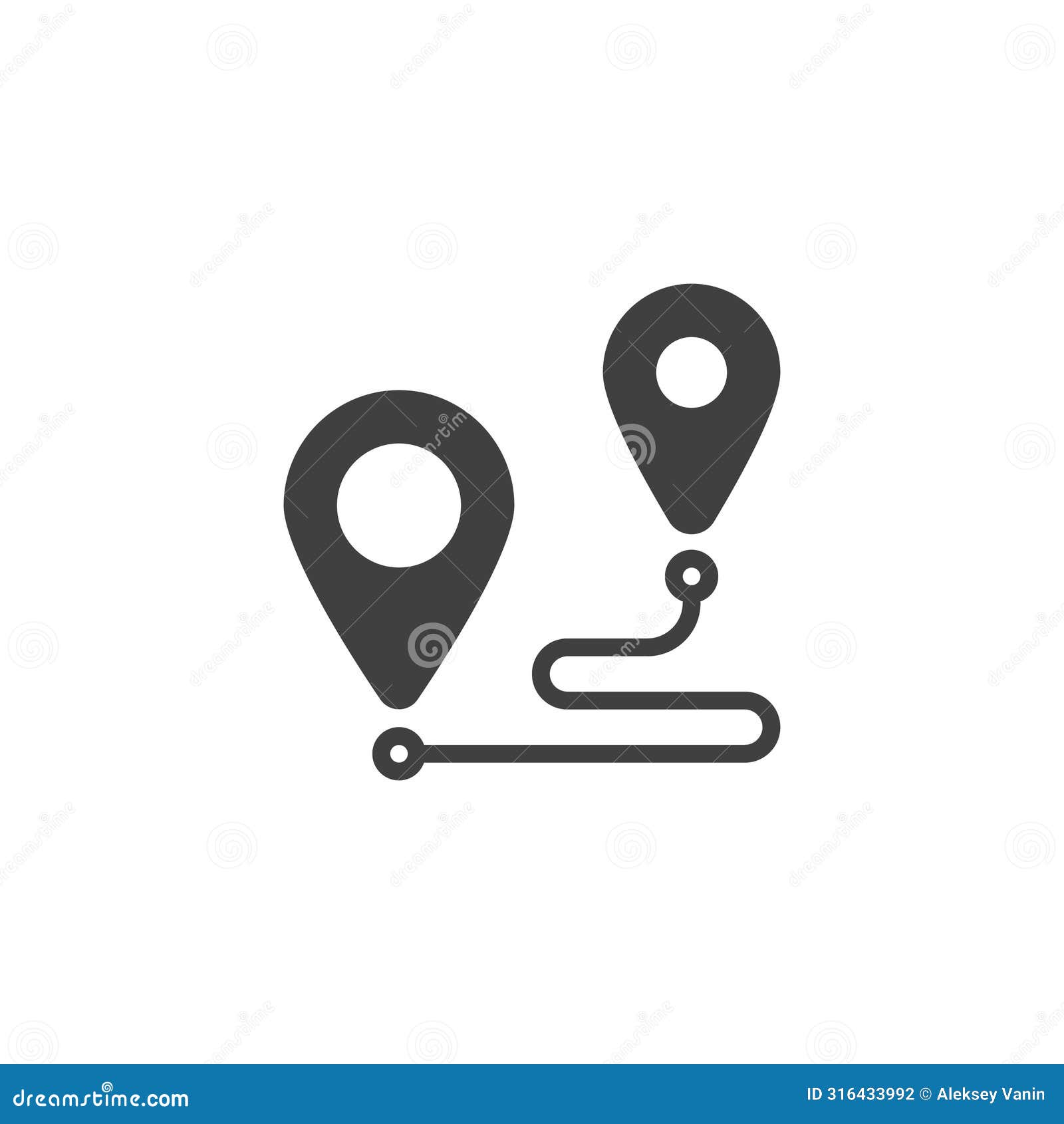 Route Planning and Optimization Vector Icon Stock Vector - Illustration ...
