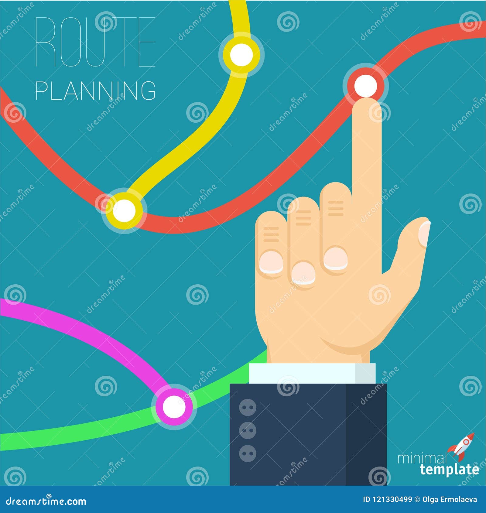 Route Planning Vector Concept Stock Vector - Illustration of direction ...