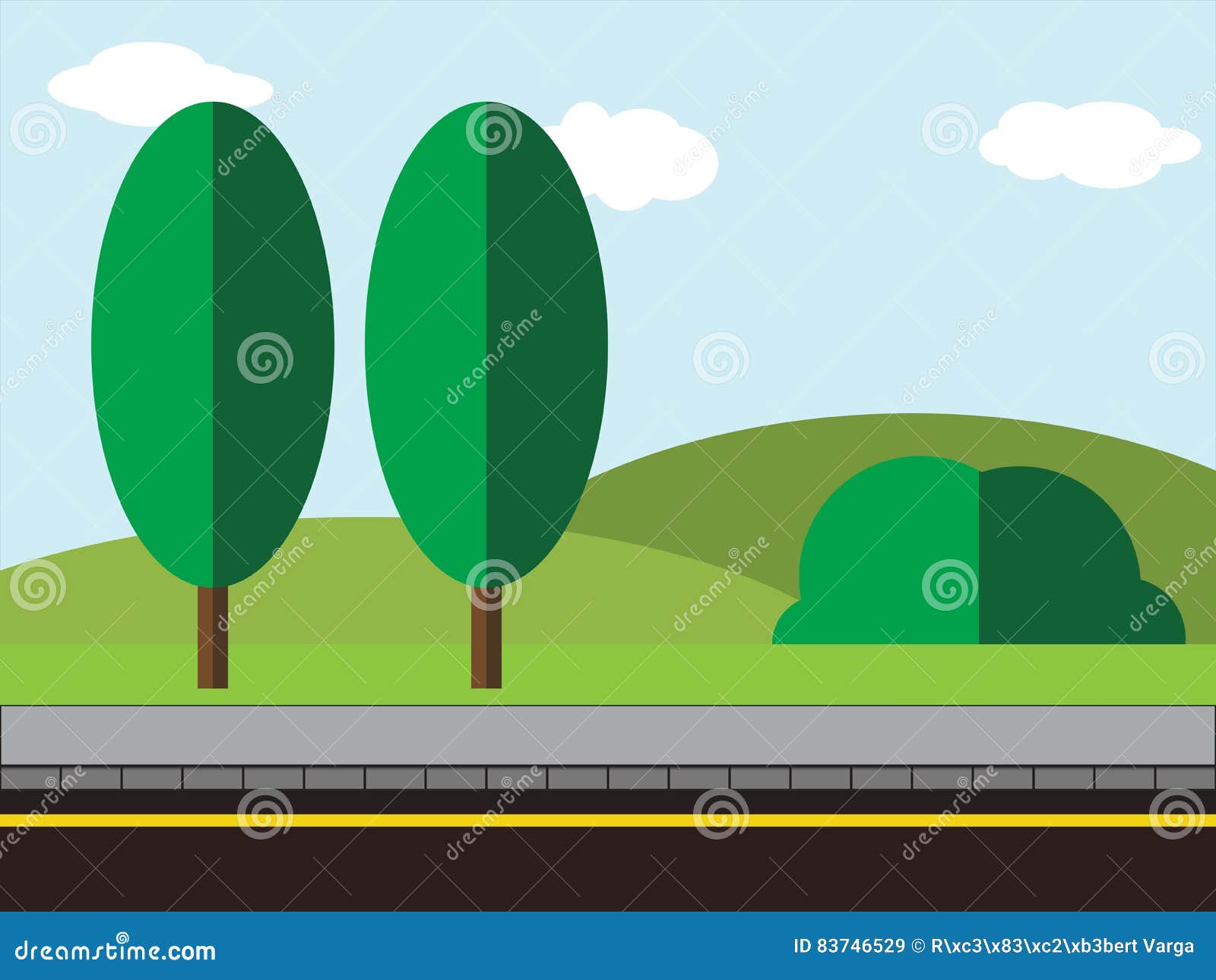 Route Plate Simple Avec Le Trottoir Illustration de Vecteur ...