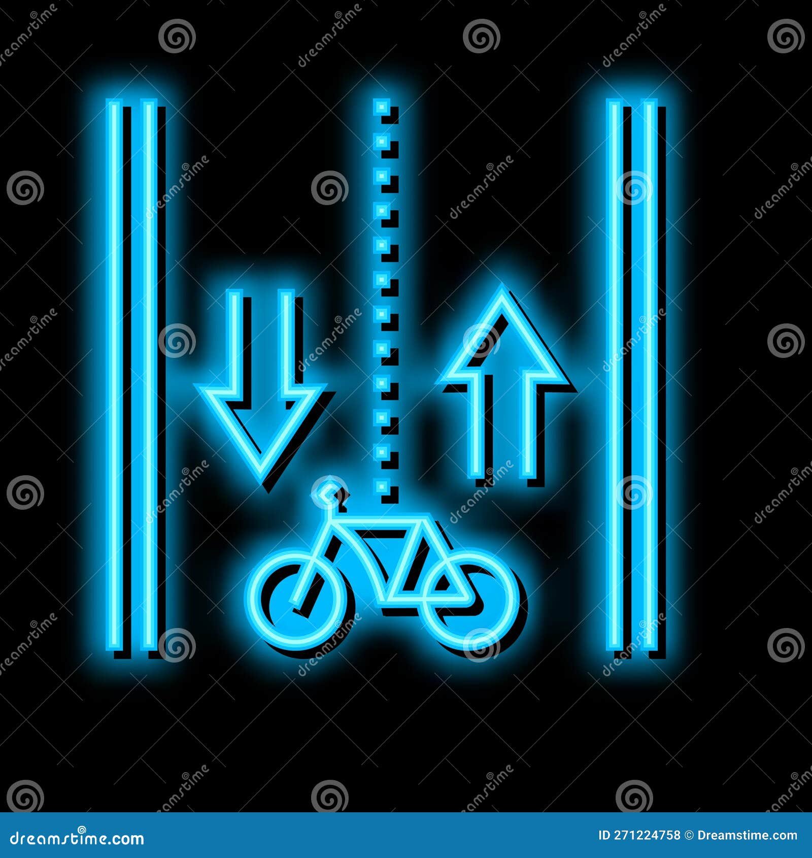 Route for Riding Bicycle Neon Glow Icon Illustration Stock Vector ...