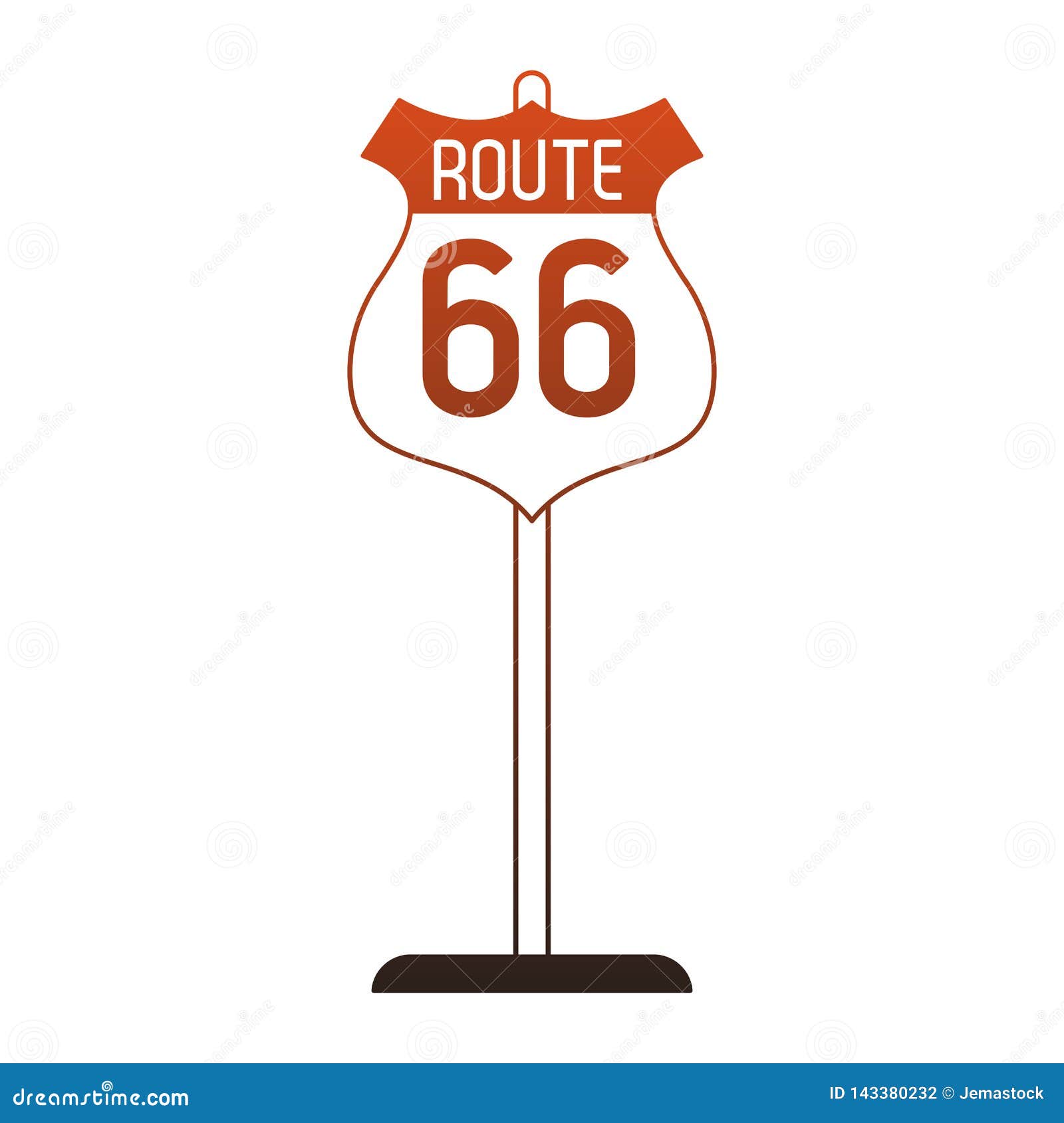 Route 66 Roadsign Symbol Red Lines Stock Vector - Illustration of stop ...