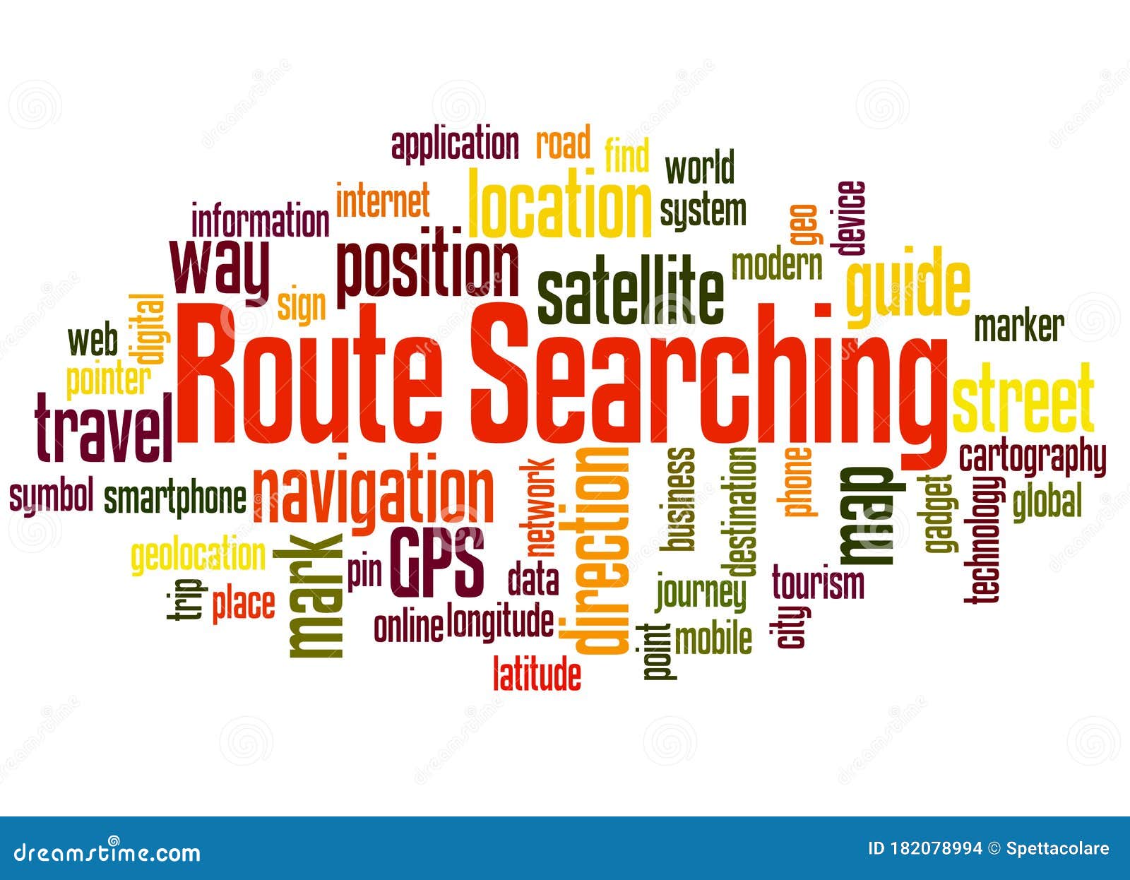 Route Searching Word Cloud Concept 2 Stock Illustration - Illustration ...