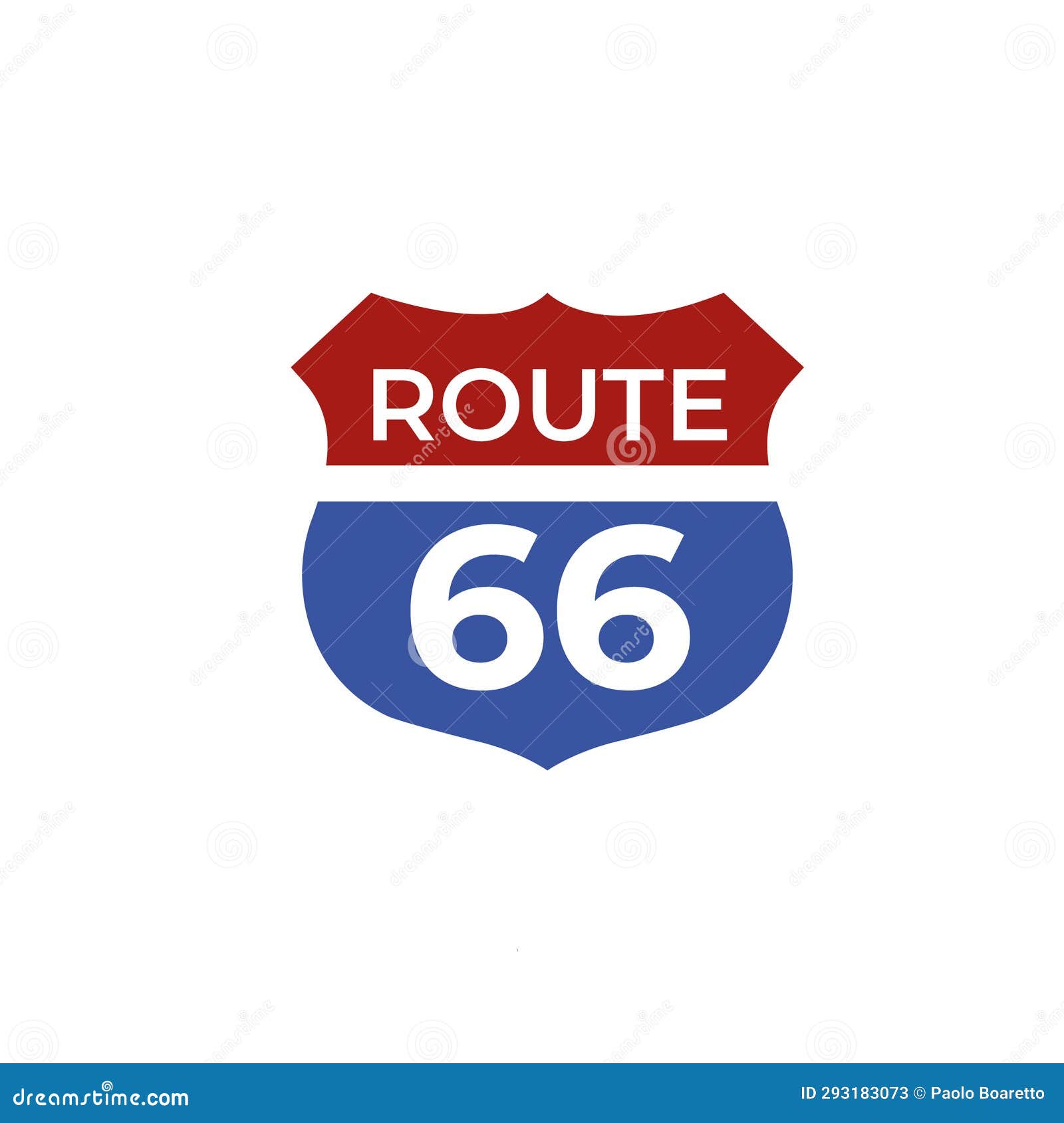 Route 66 Sign. Blue and Red Colors Stock Illustration - Illustration of ...