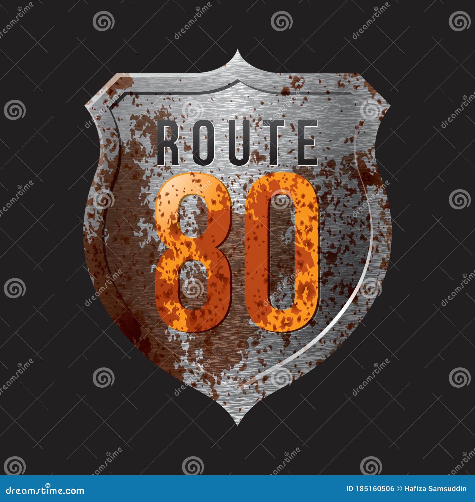 Route Sign 80. Vector Illustration Decorative Design Stock Vector ...