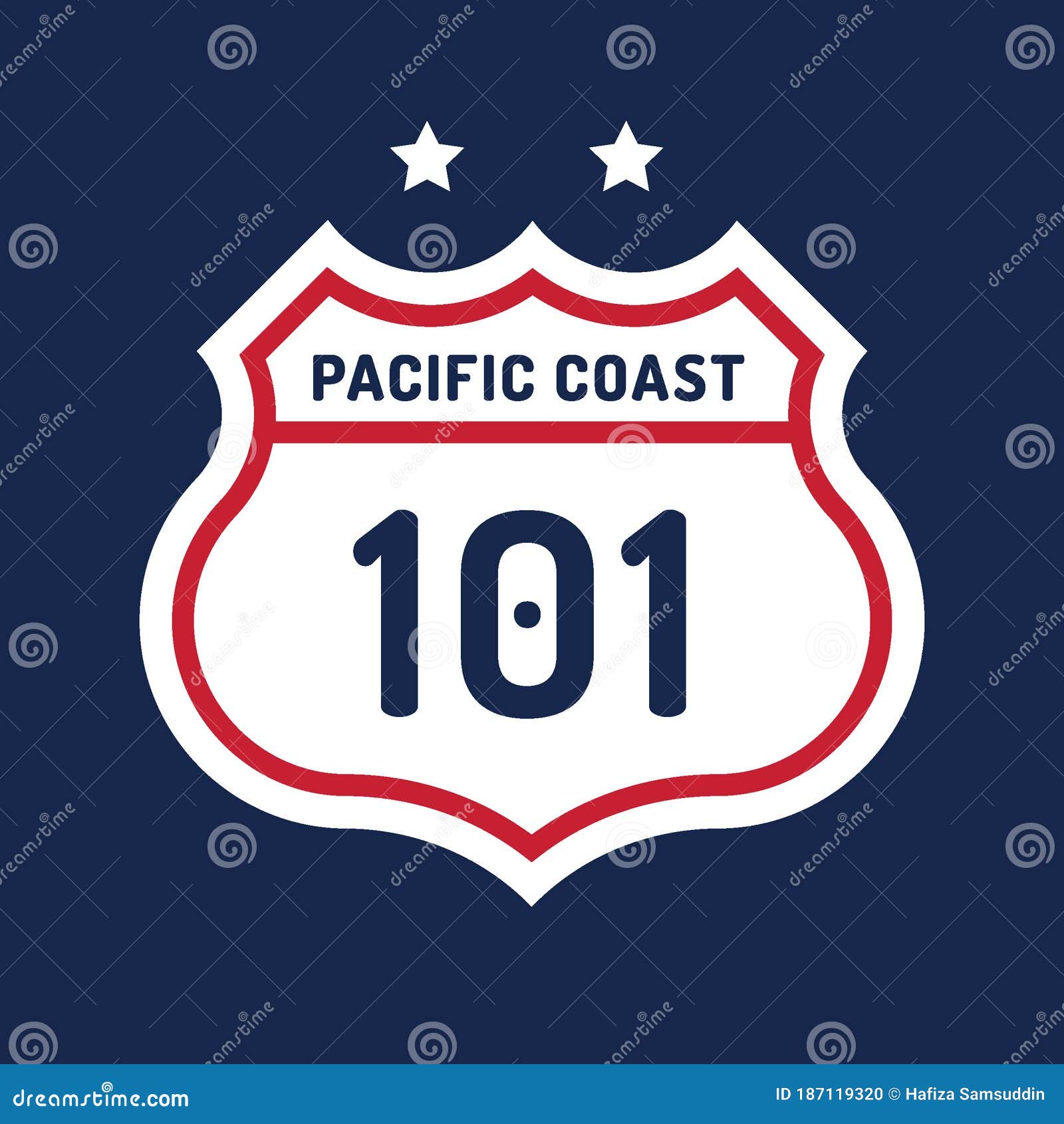 Route 101 Sign. Vector Illustration Decorative Design Stock Vector ...