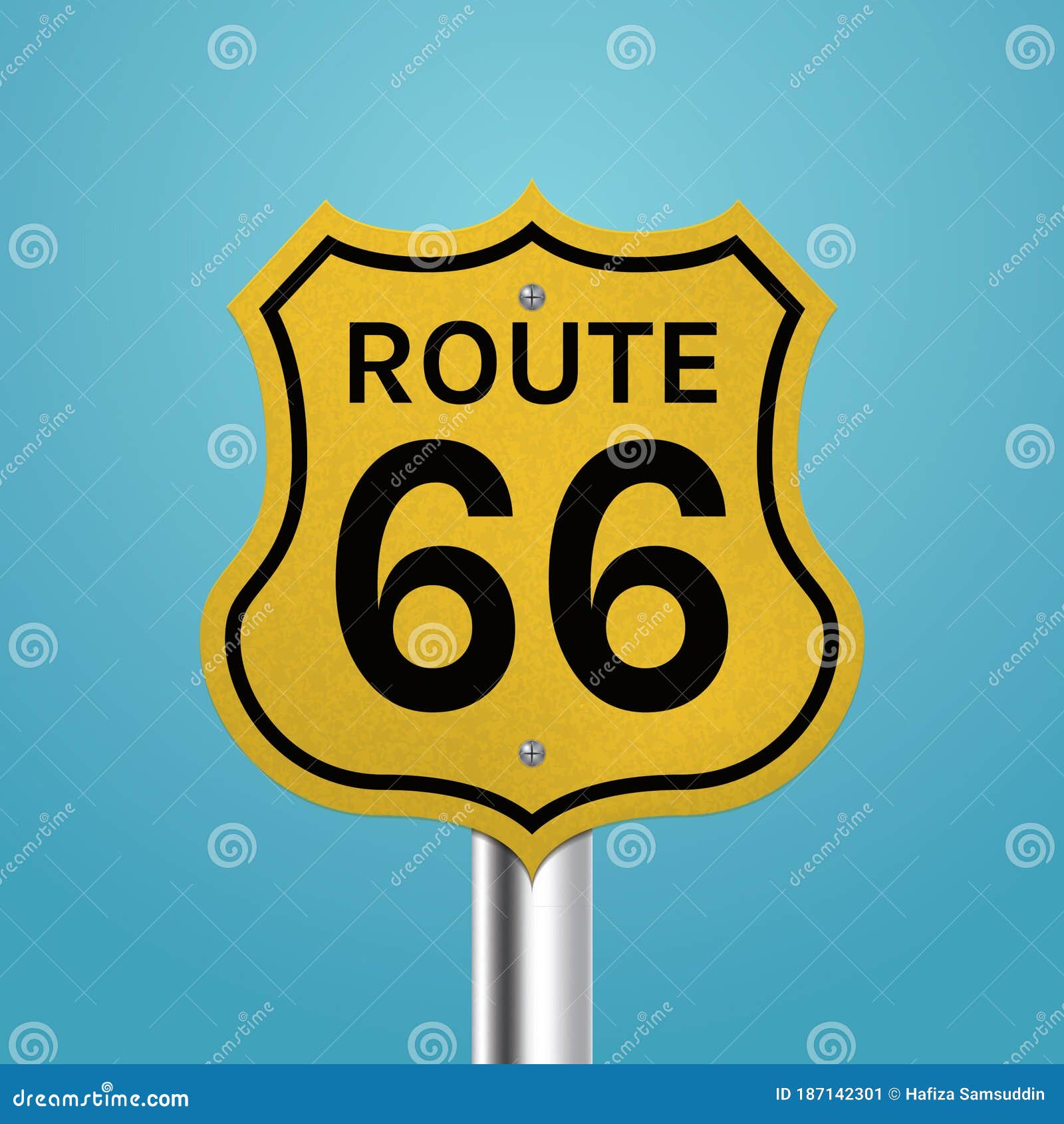 Route 66 Signboard. Vector Illustration Decorative Design Stock Vector ...