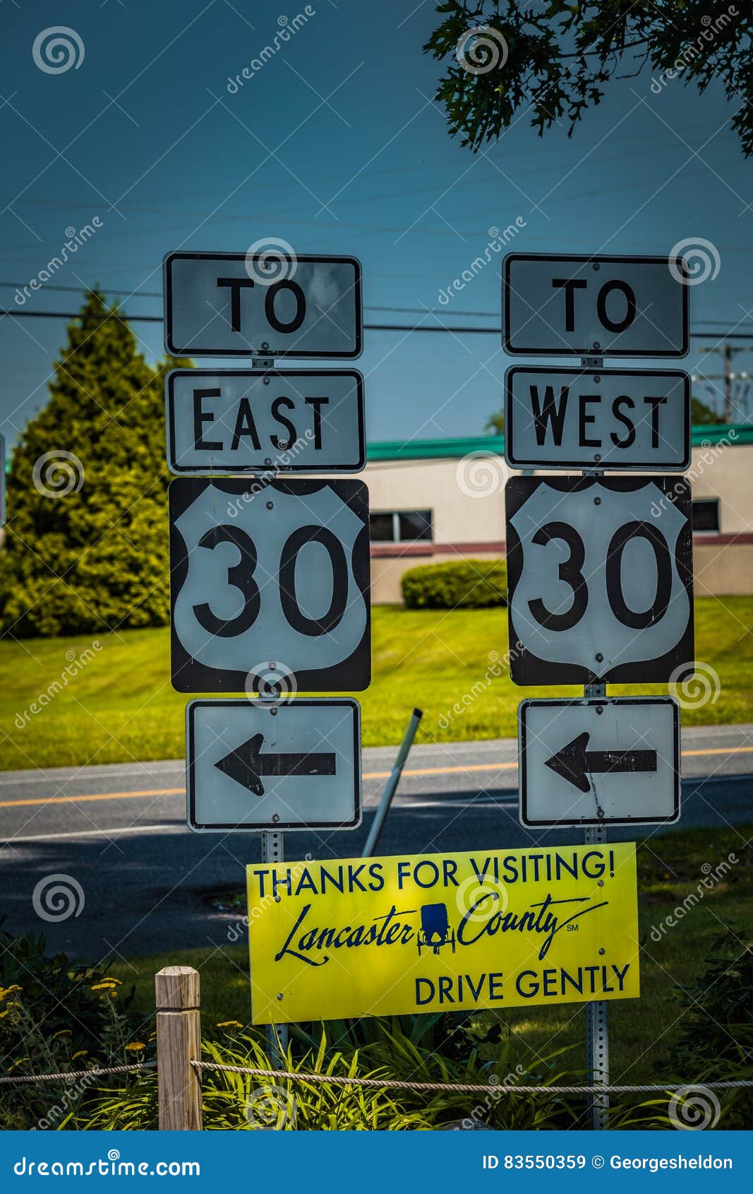 Route 30 Signs in Lancaster County Editorial Stock Image - Image of ...
