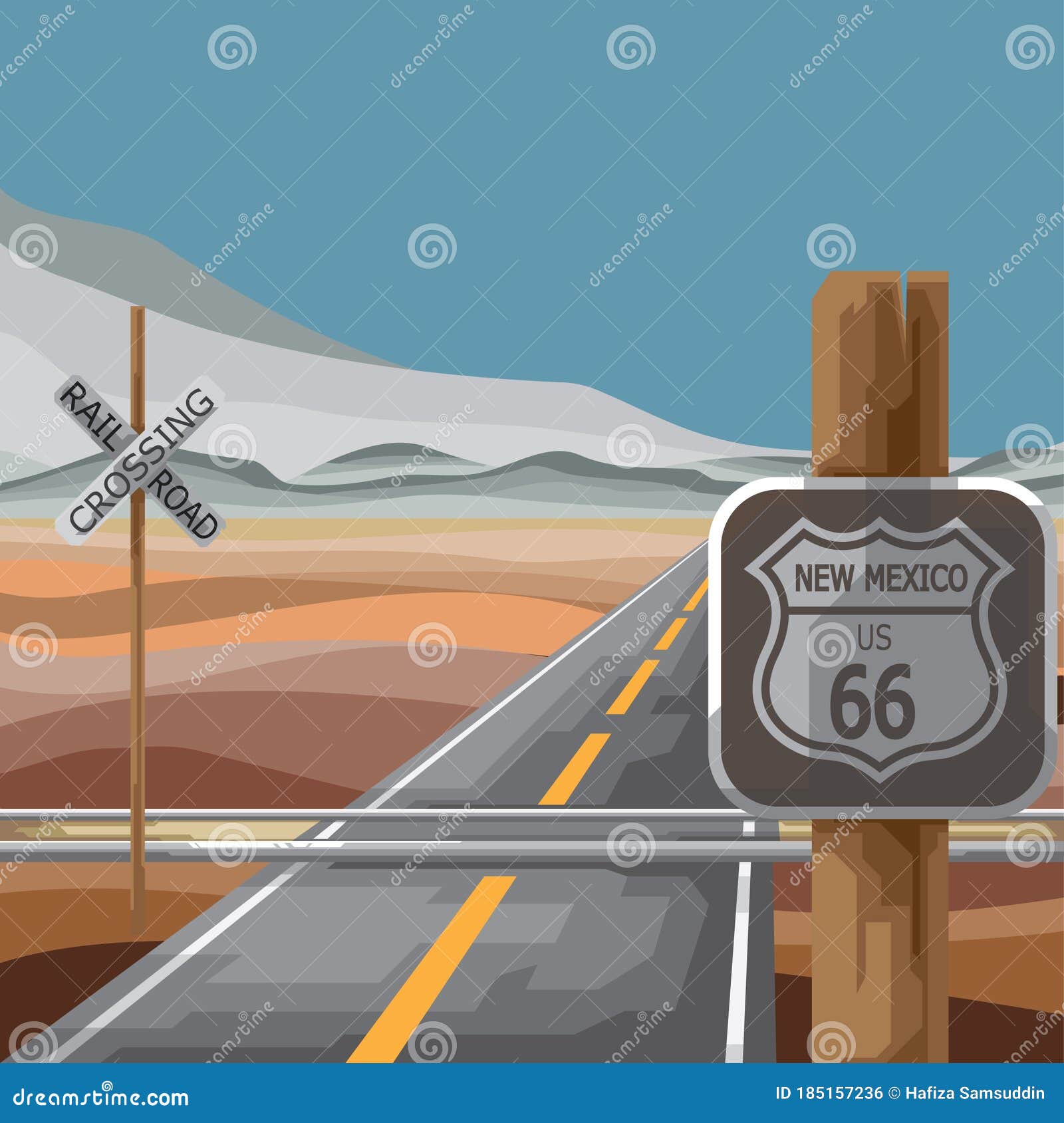 Route Sixty-six Sign Board. Vector Illustration Decorative Design Stock ...