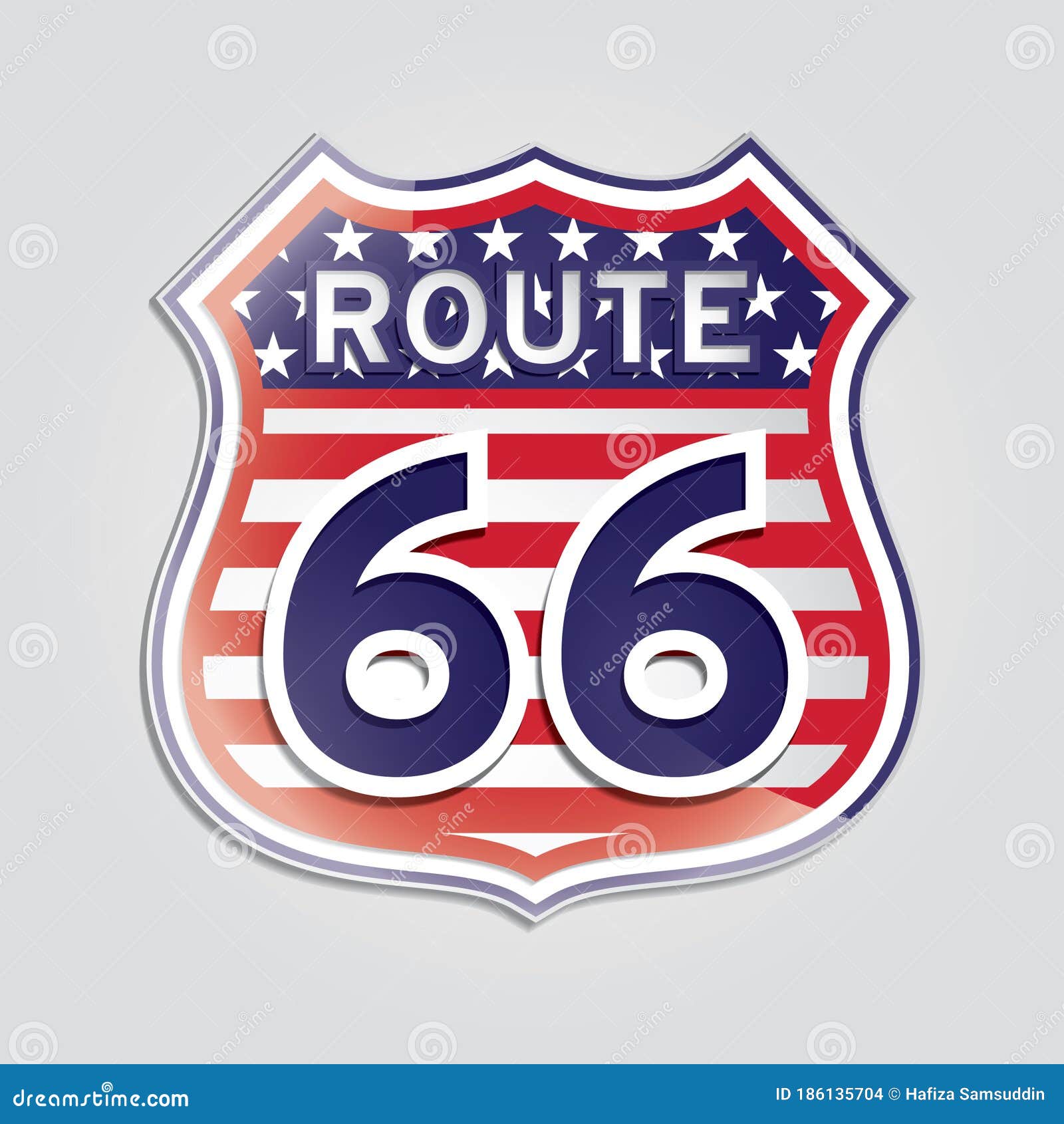 Route Sixty Six. Vector Illustration Decorative Design Stock ...