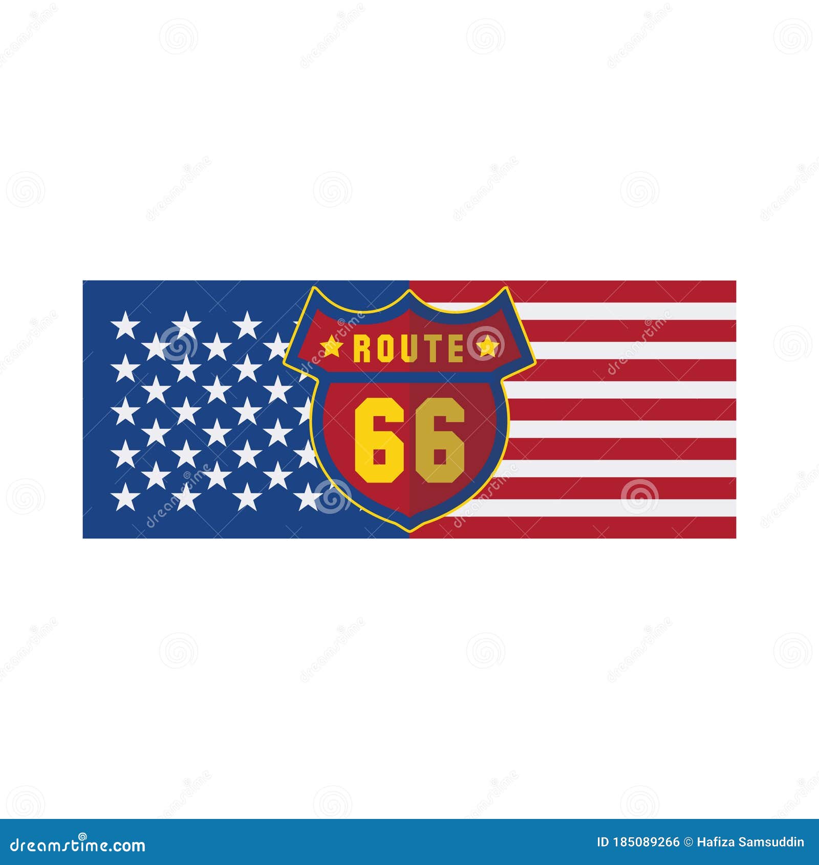 Route 66. Vector Illustration Decorative Design Editorial Photo ...