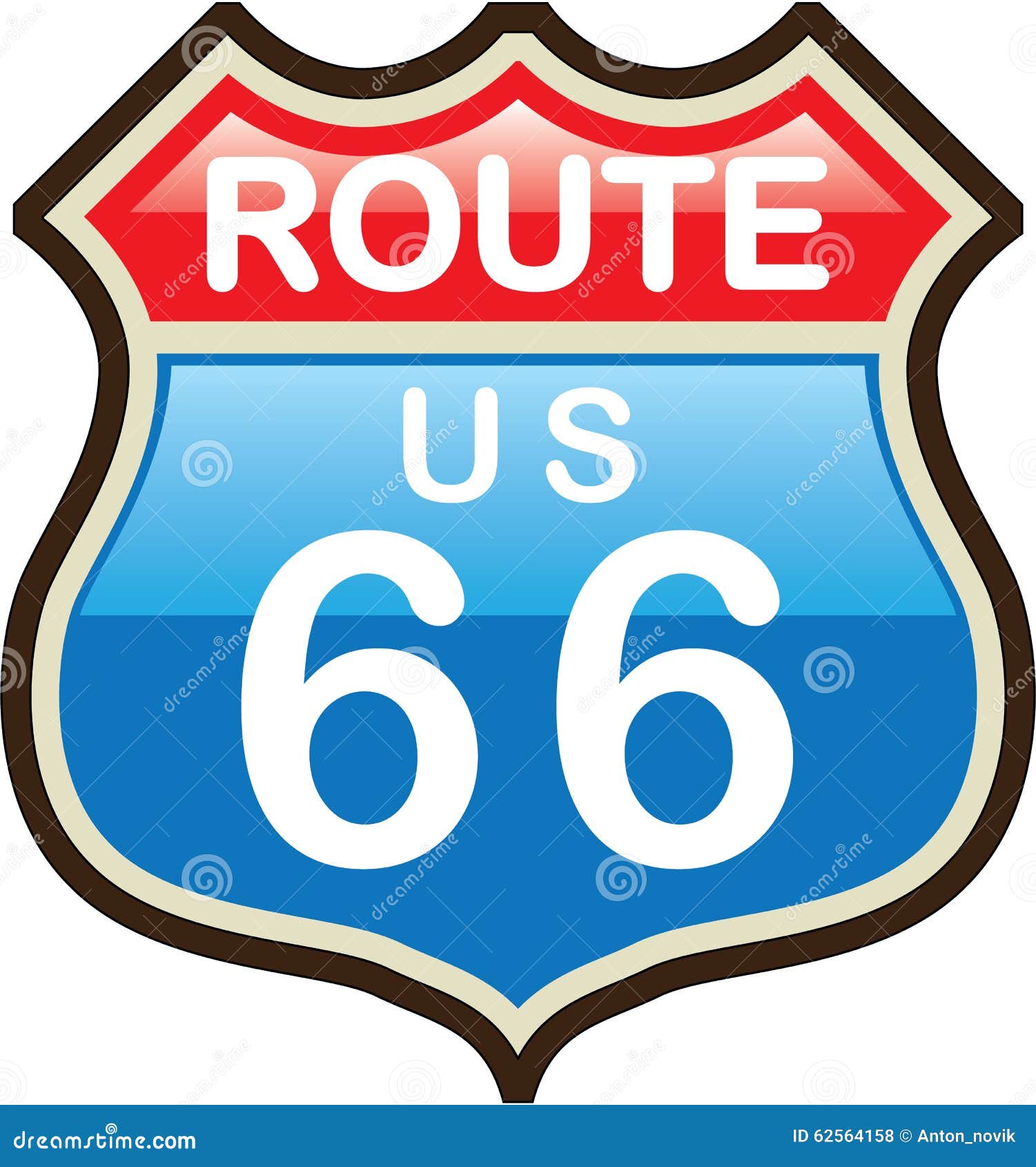 Route 66 vector sign stock vector. Illustration of element - 62564158