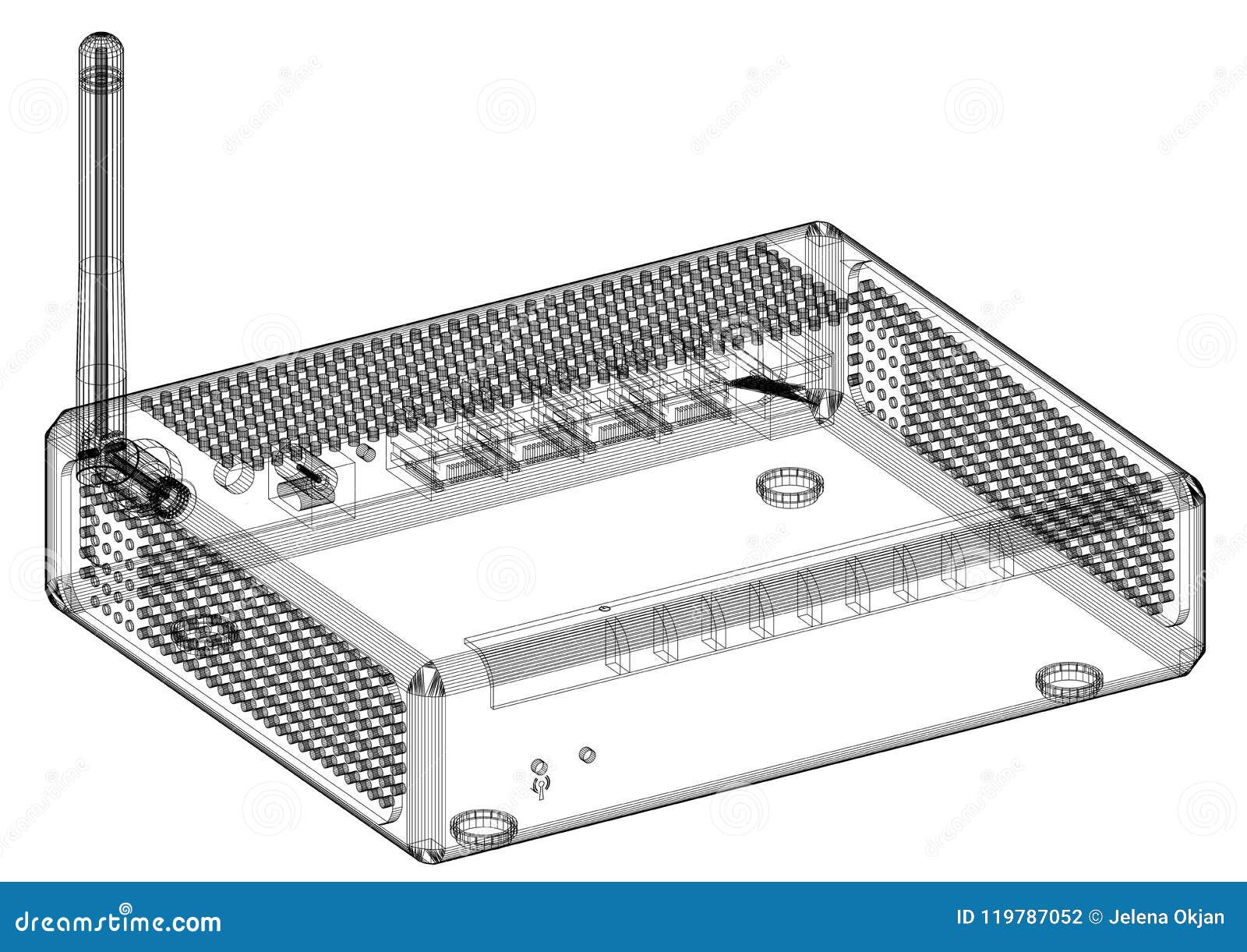 Router Architect Blueprint - Isolated Stock Illustration - Illustration ...