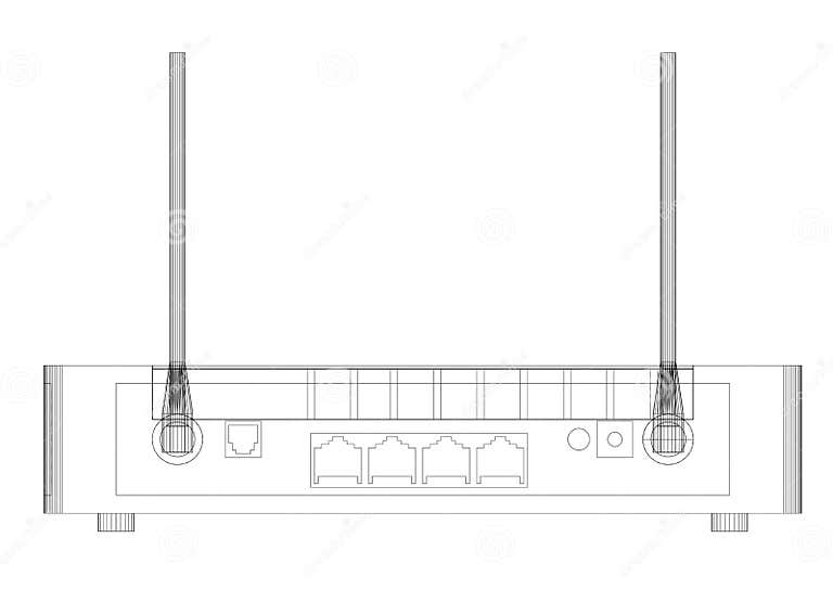 Router Architect Blueprint - Isolated Stock Illustration - Illustration ...