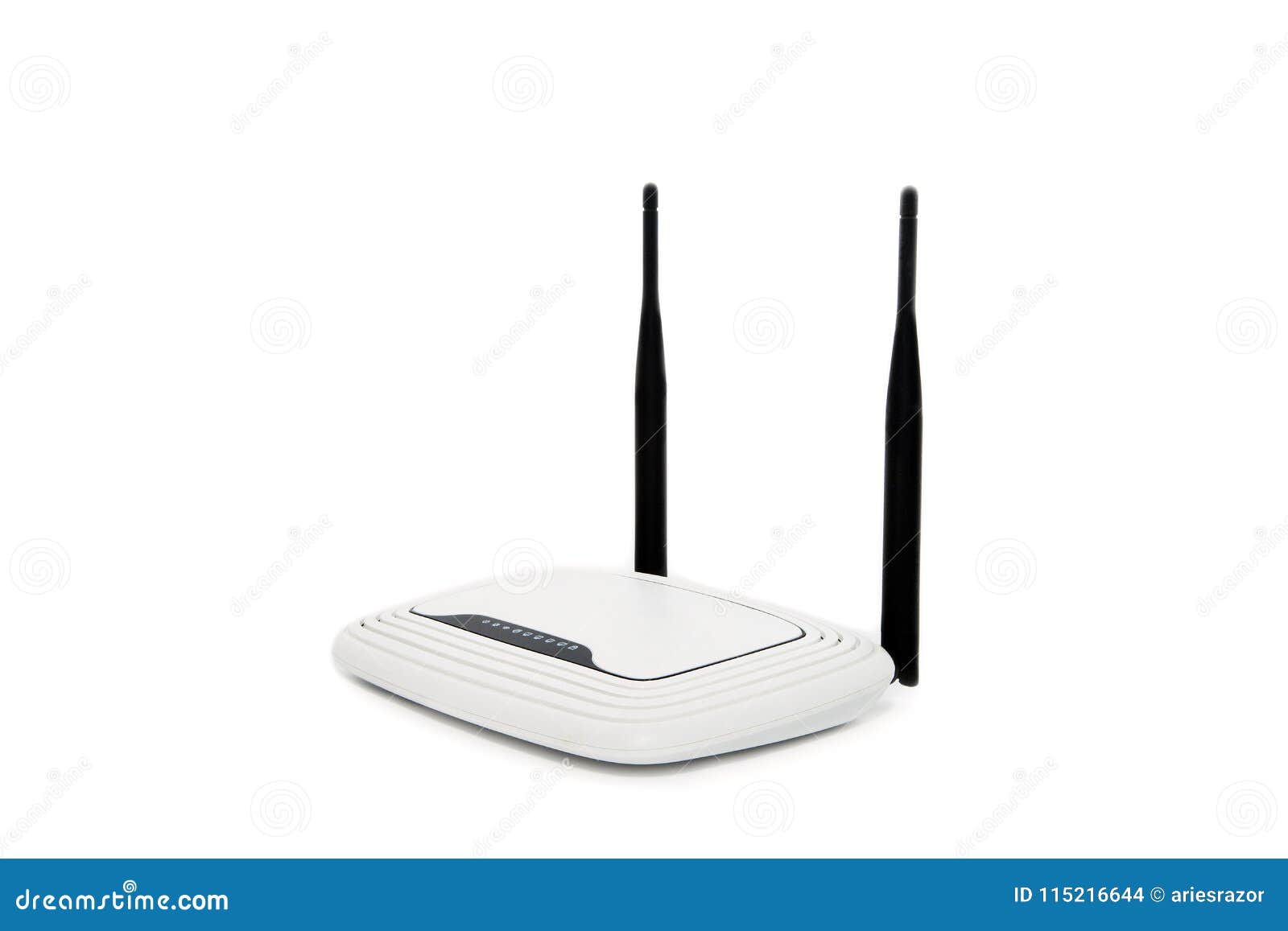 Router Blanco Con Dos Antenas Negras Foto de archivo - Imagen de ...