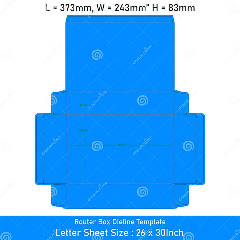 Router Box Die Line Template Design Stock Vector - Illustration of ...