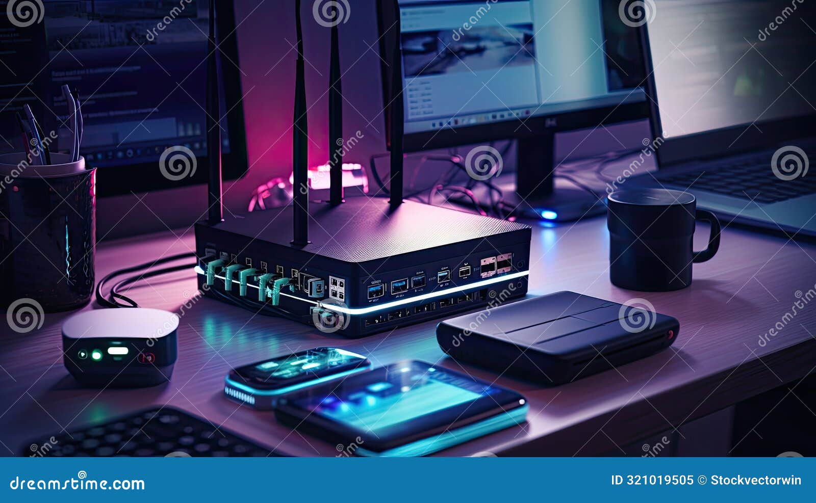 Router Broadband Technology Stock Illustration - Illustration of wifi ...