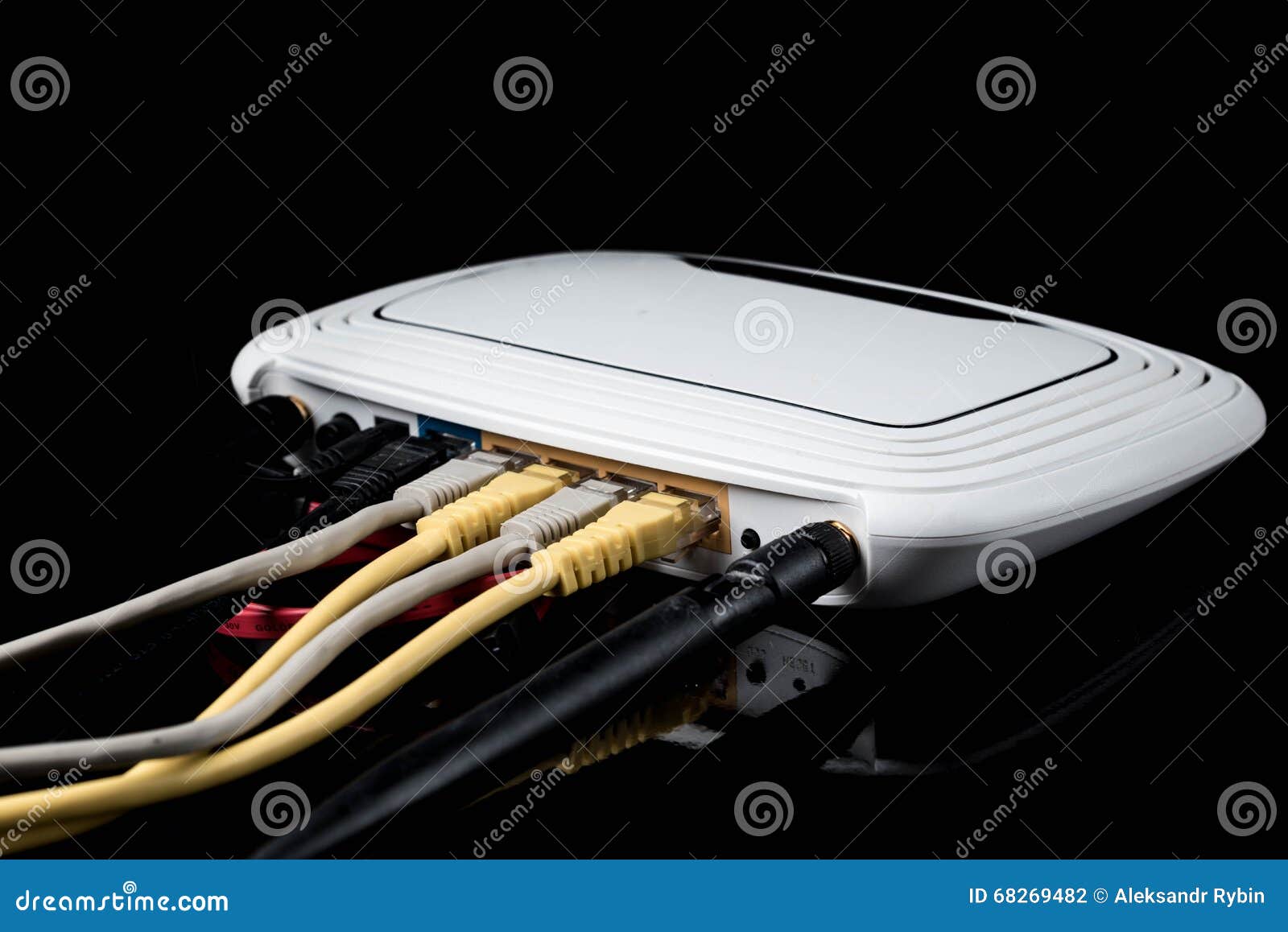 Router Cable, Internet, on Dark Background Stock Photo - Image of ...
