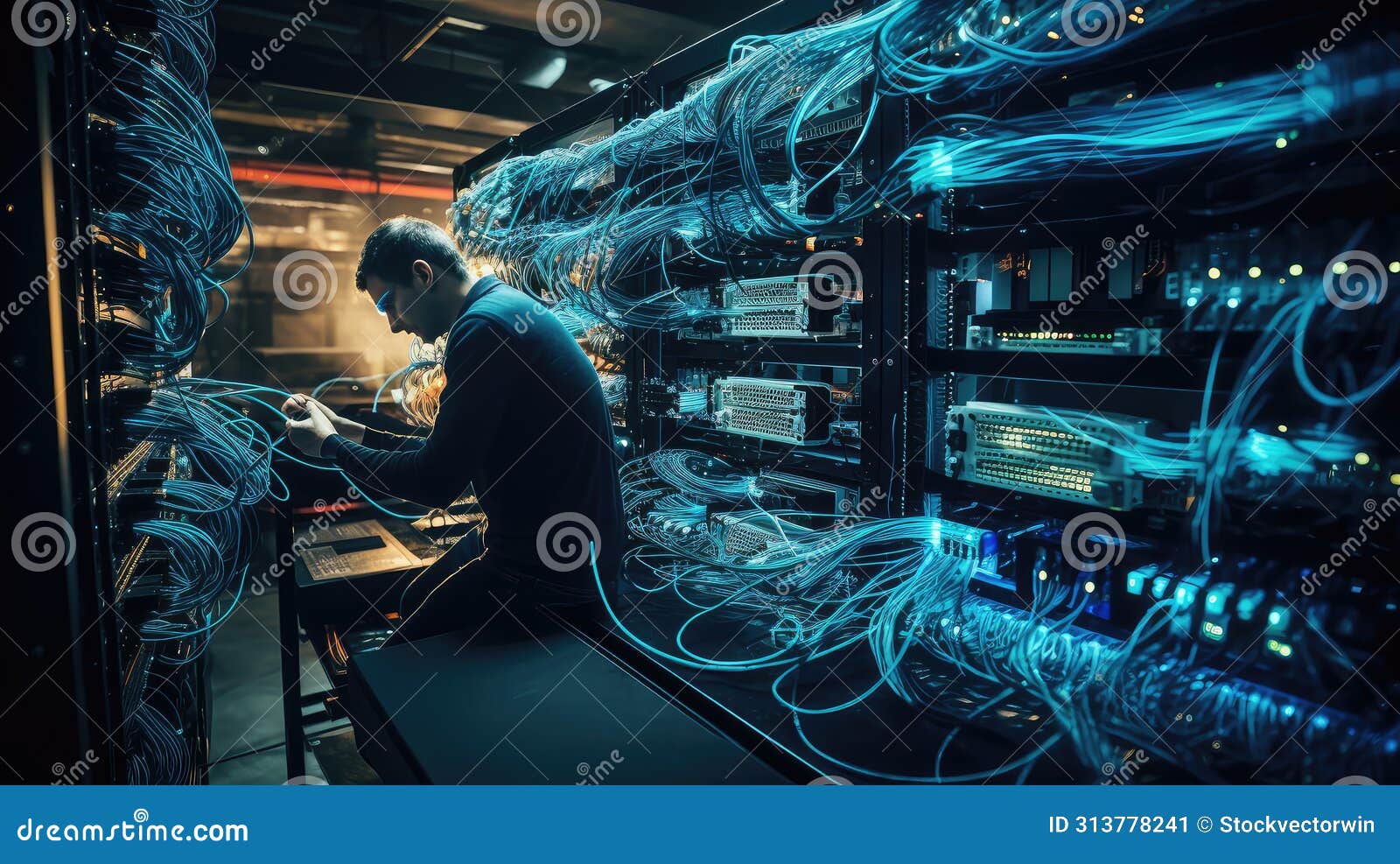 Router cable networking stock illustration. Illustration of server ...