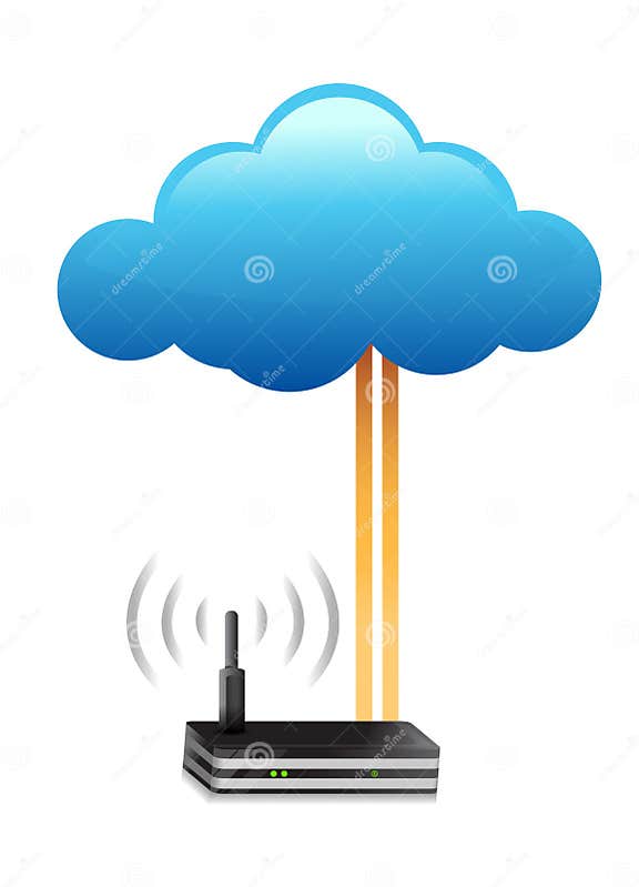 Router Cloud Computing Connection Concept Stock Illustration ...