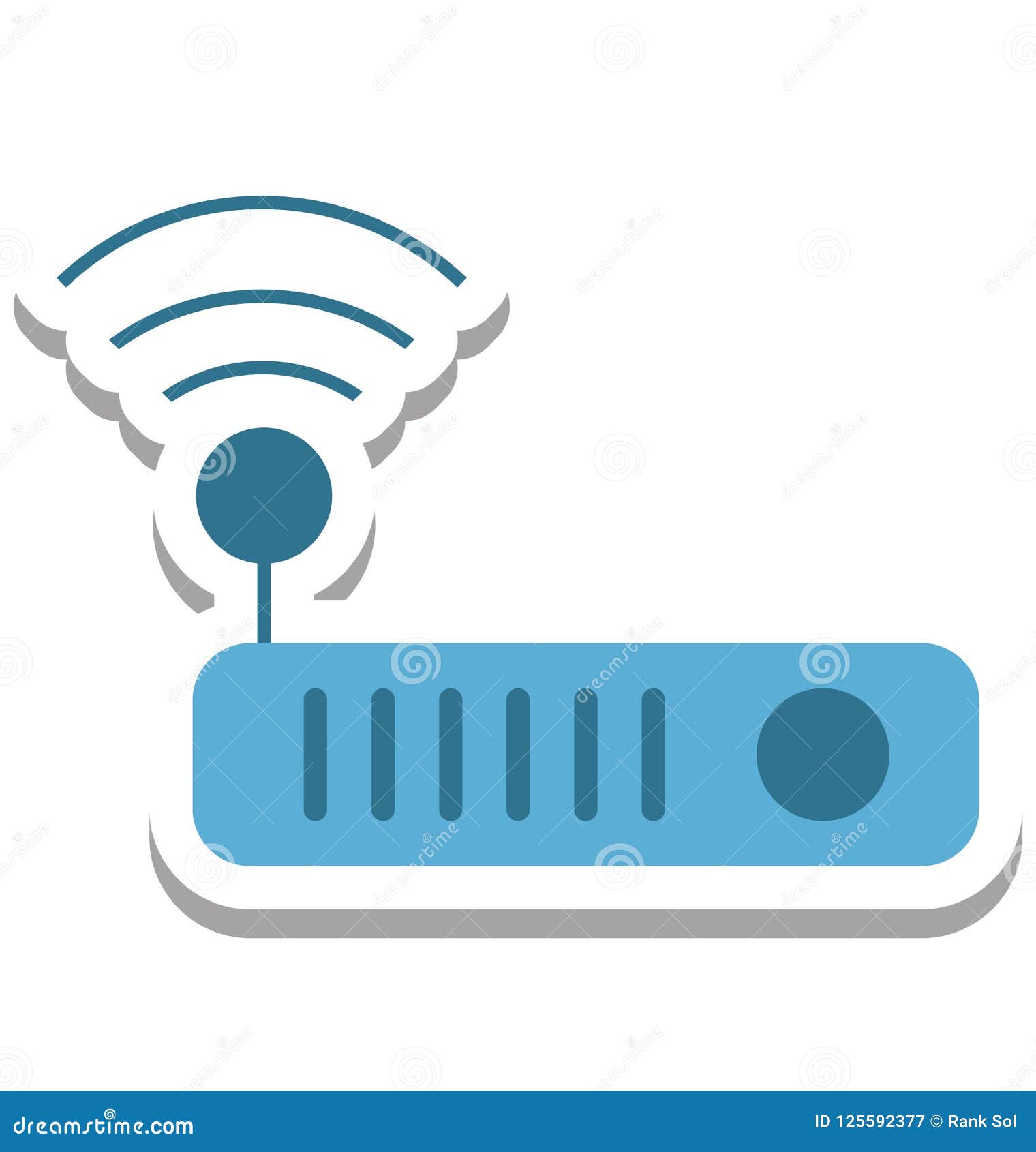 Router De Wifi, Icono Aislado Módem Del Vector De Wifi Stock de ...