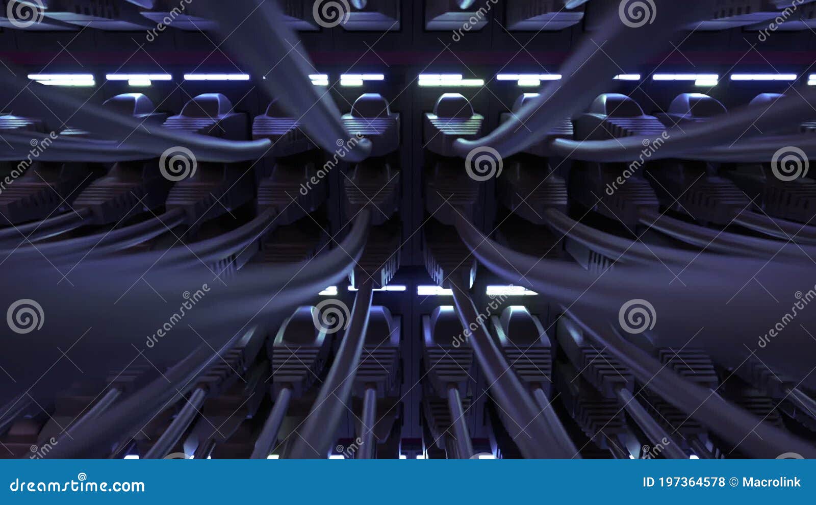 Router with Ethernet Cables in Network Wan Server Close Up Stock ...