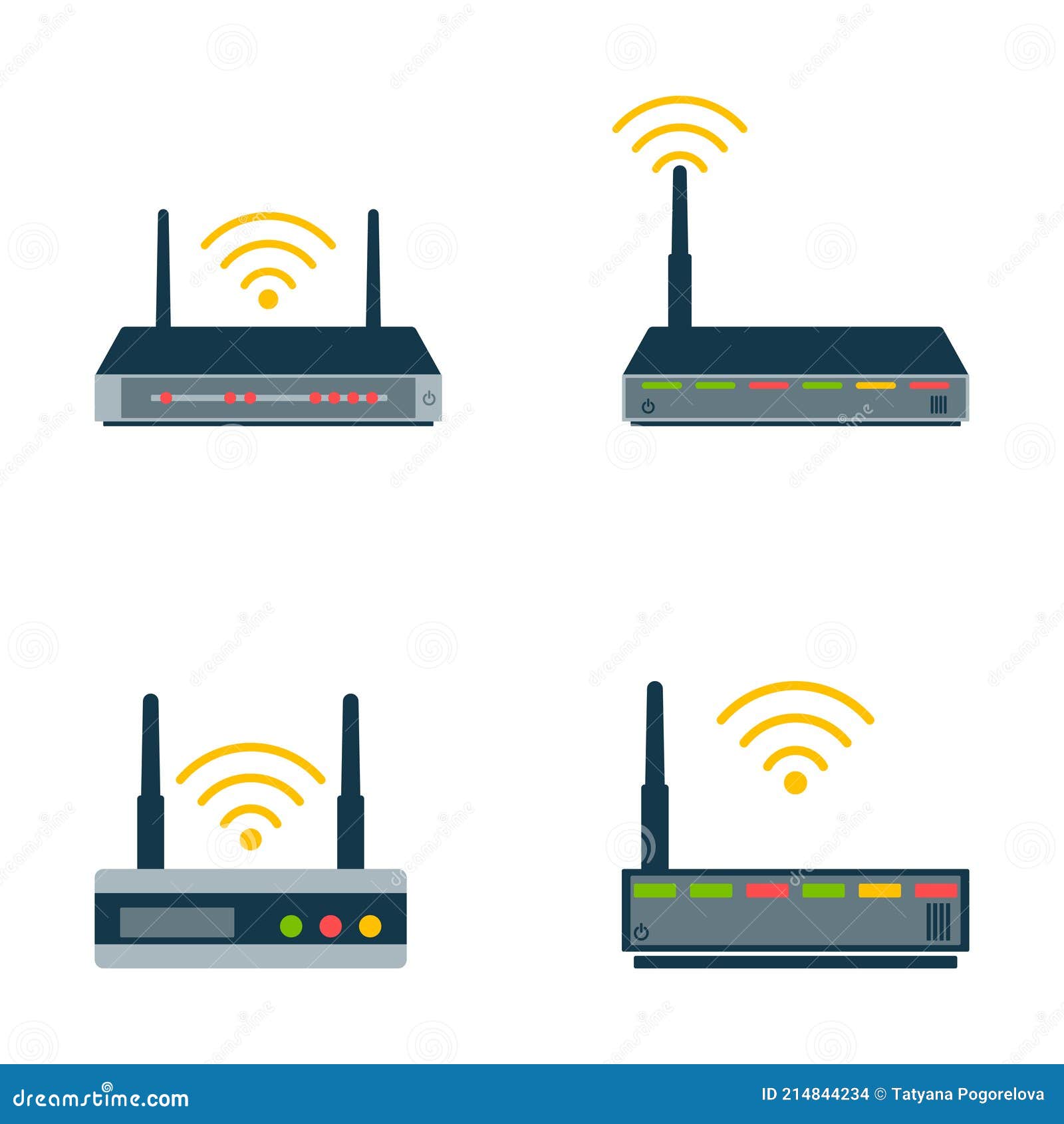 Router Flat Icon. Vector Router. Router and Signal Symbol Stock Vector ...