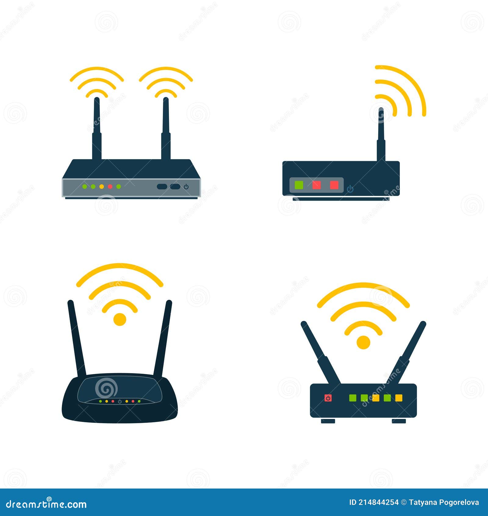 Router Flat Icon. Vector Router. Router and Signal Symbol Stock Vector ...