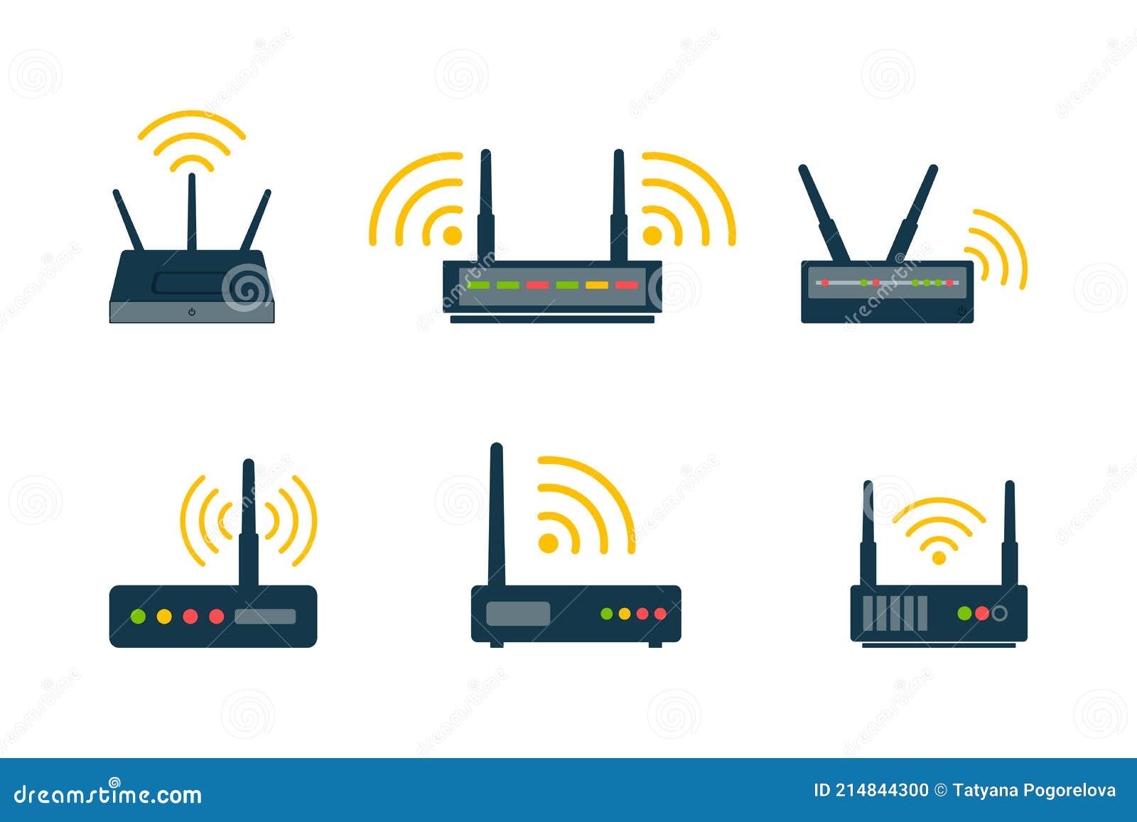 Router Flat Icon. Vector Router. Router and Signal Symbol Stock Vector ...