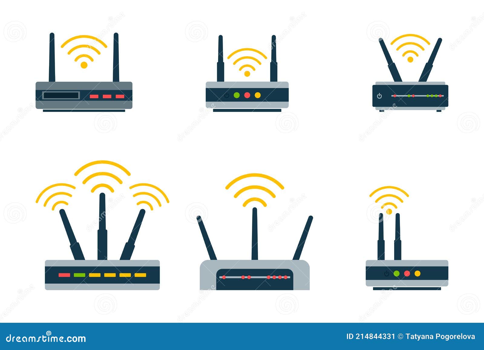 Router Flat Icon. Vector Router. Router and Signal Symbol Stock Vector ...
