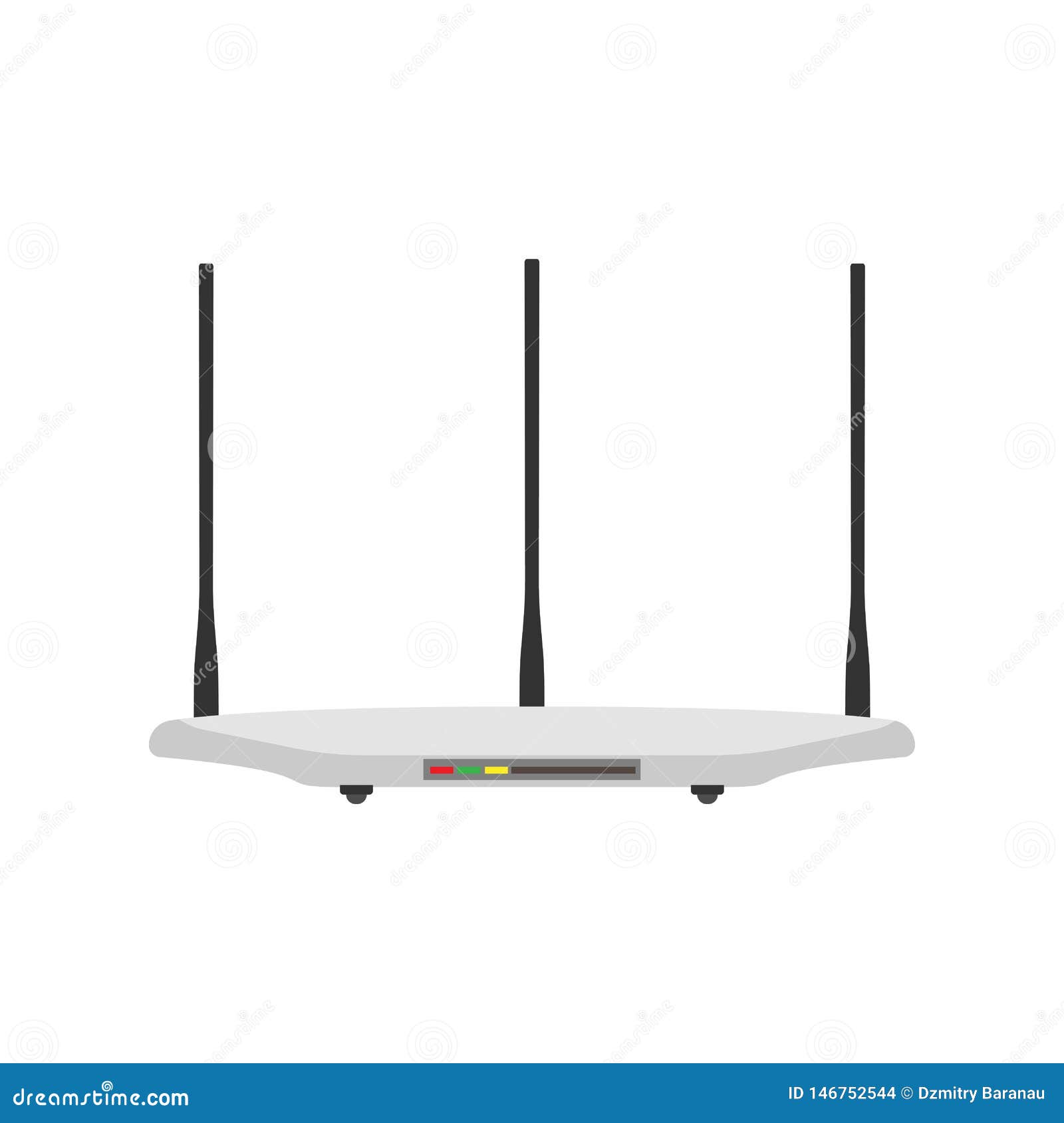 Router Front View Vector Icon Connection Access Isolated White ...