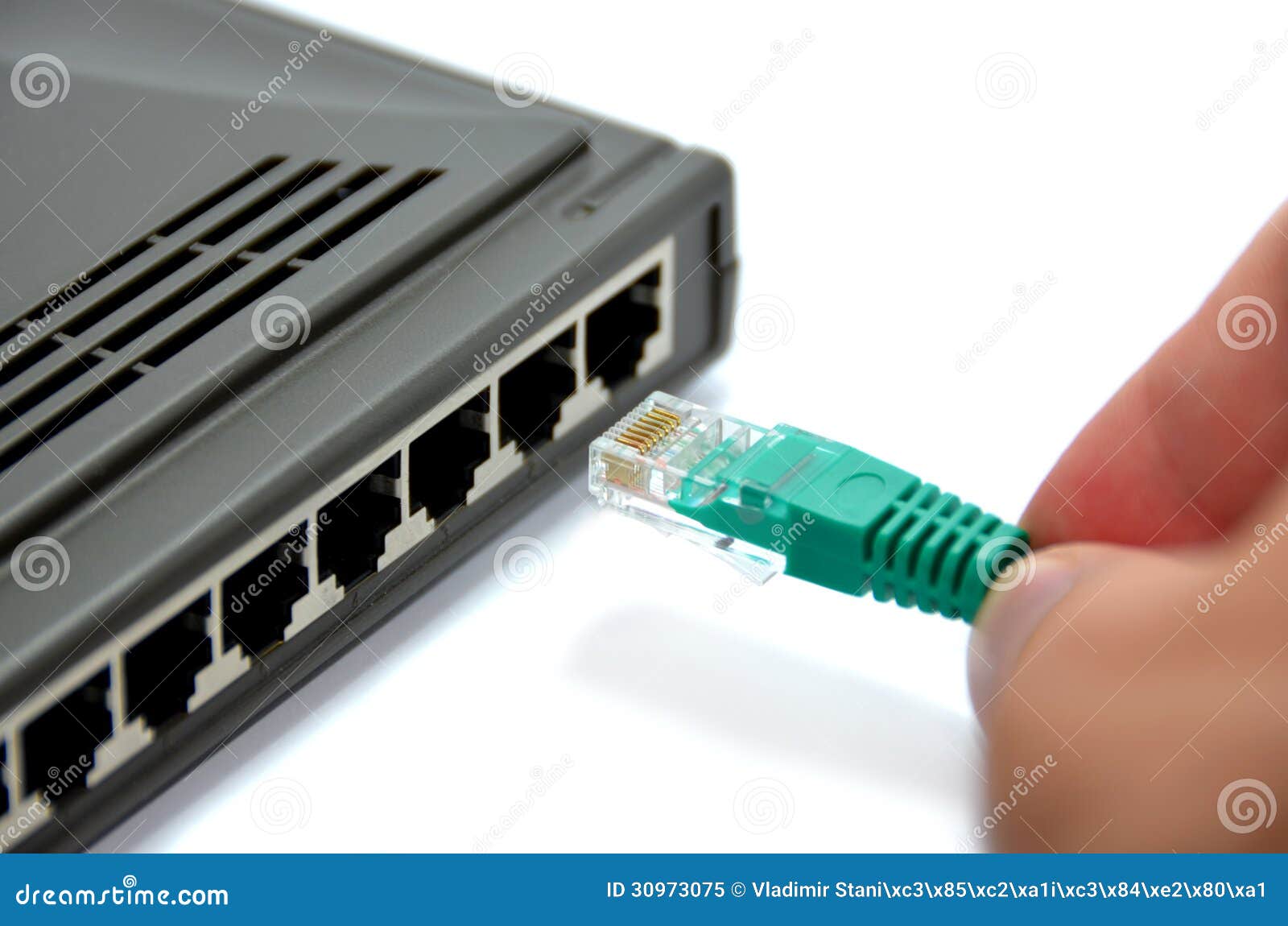 Router and Green Network Cable Stock Image - Image of cord, data: 30973075