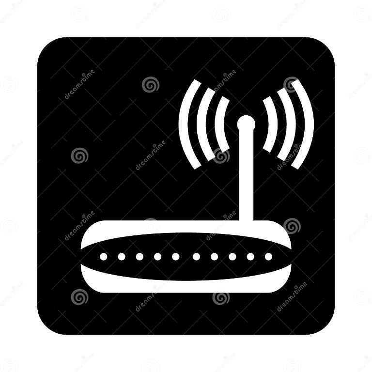 Router icon on black stock illustration. Illustration of sign - 162494145
