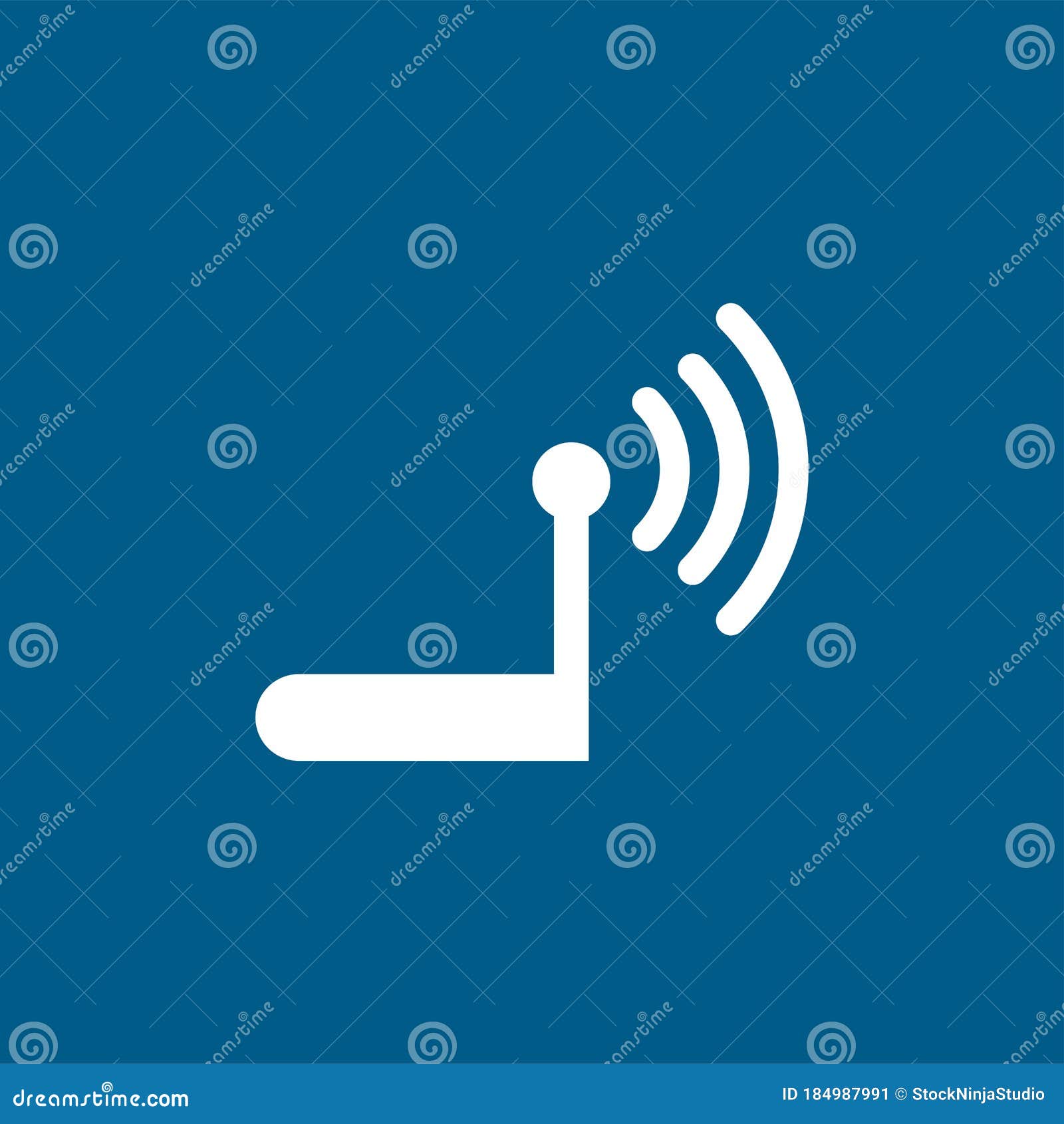 Router Icon on Blue Background. Blue Flat Style Vector Illustration ...