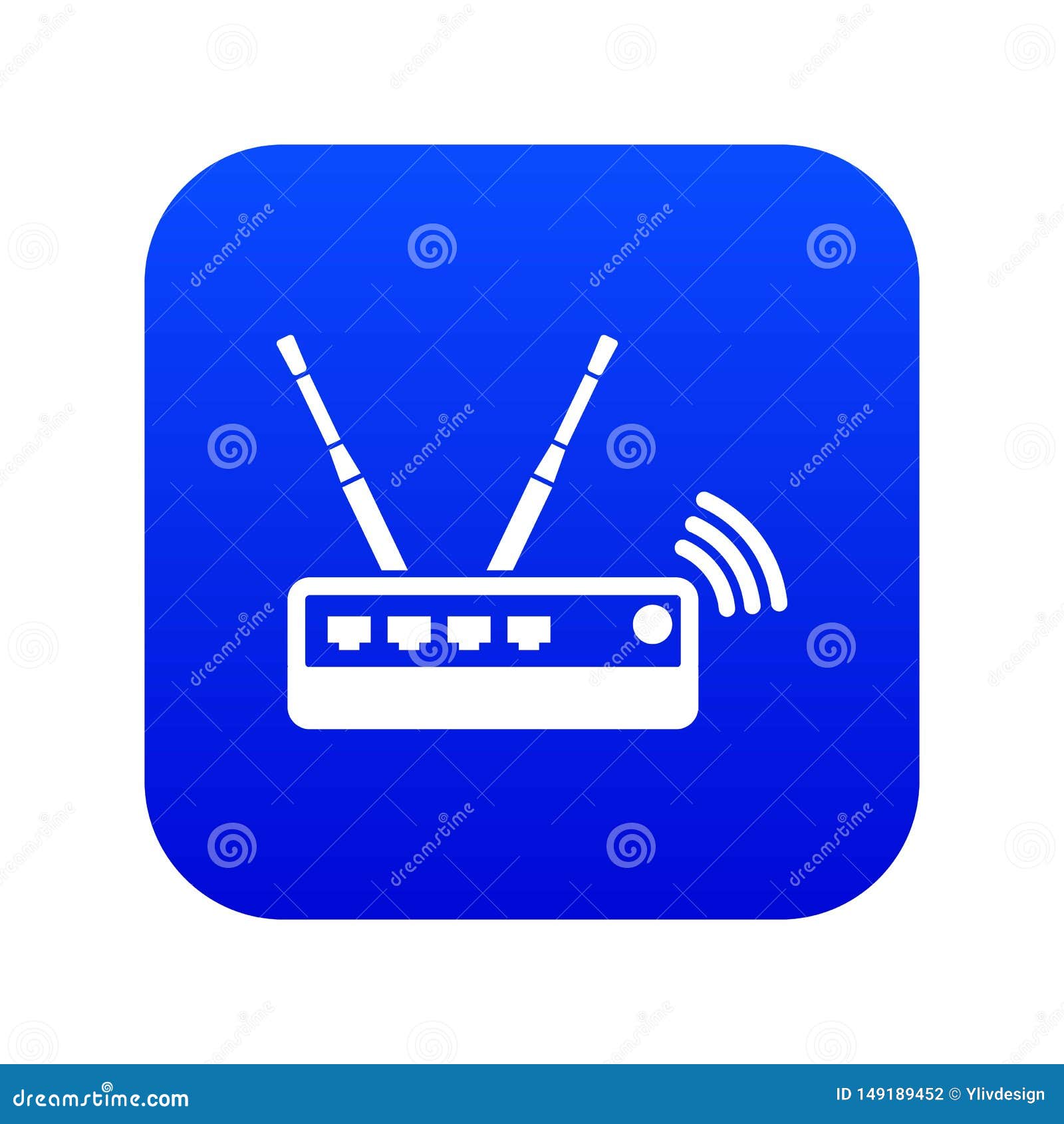 Router icon blue vector stock vector. Illustration of connect - 149189452