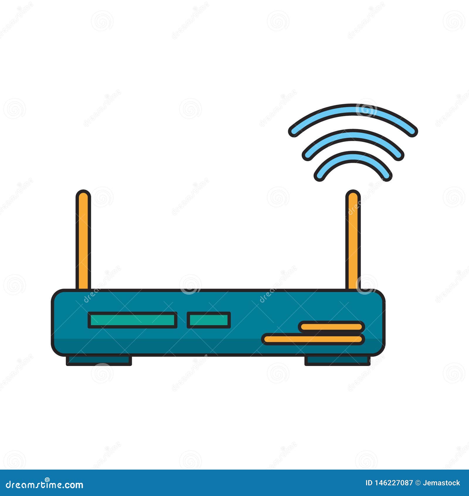 Router icon cartoon stock vector. Illustration of icon - 146227087