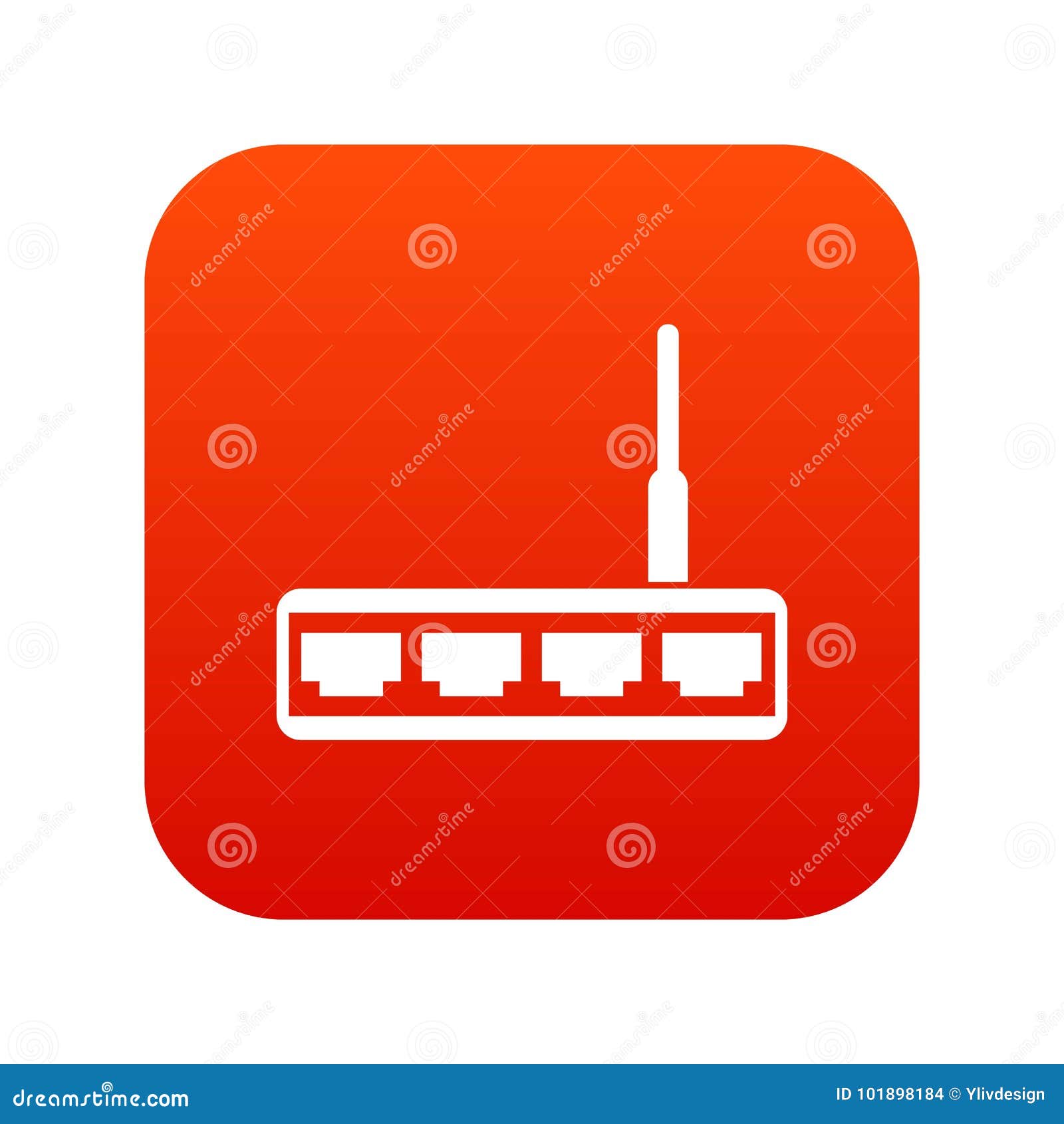Router icon digital red stock vector. Illustration of connect - 101898184