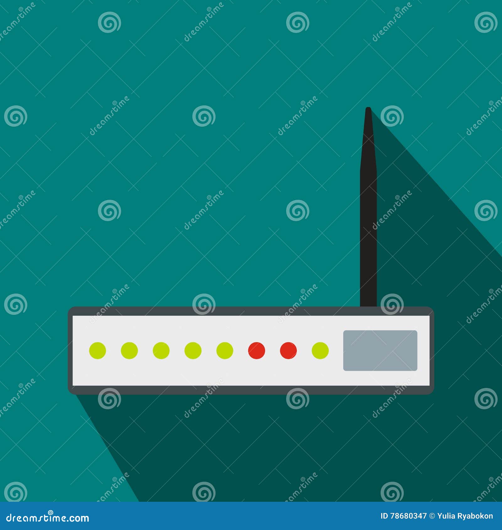 Router icon in flat style stock vector. Illustration of cable - 78680347