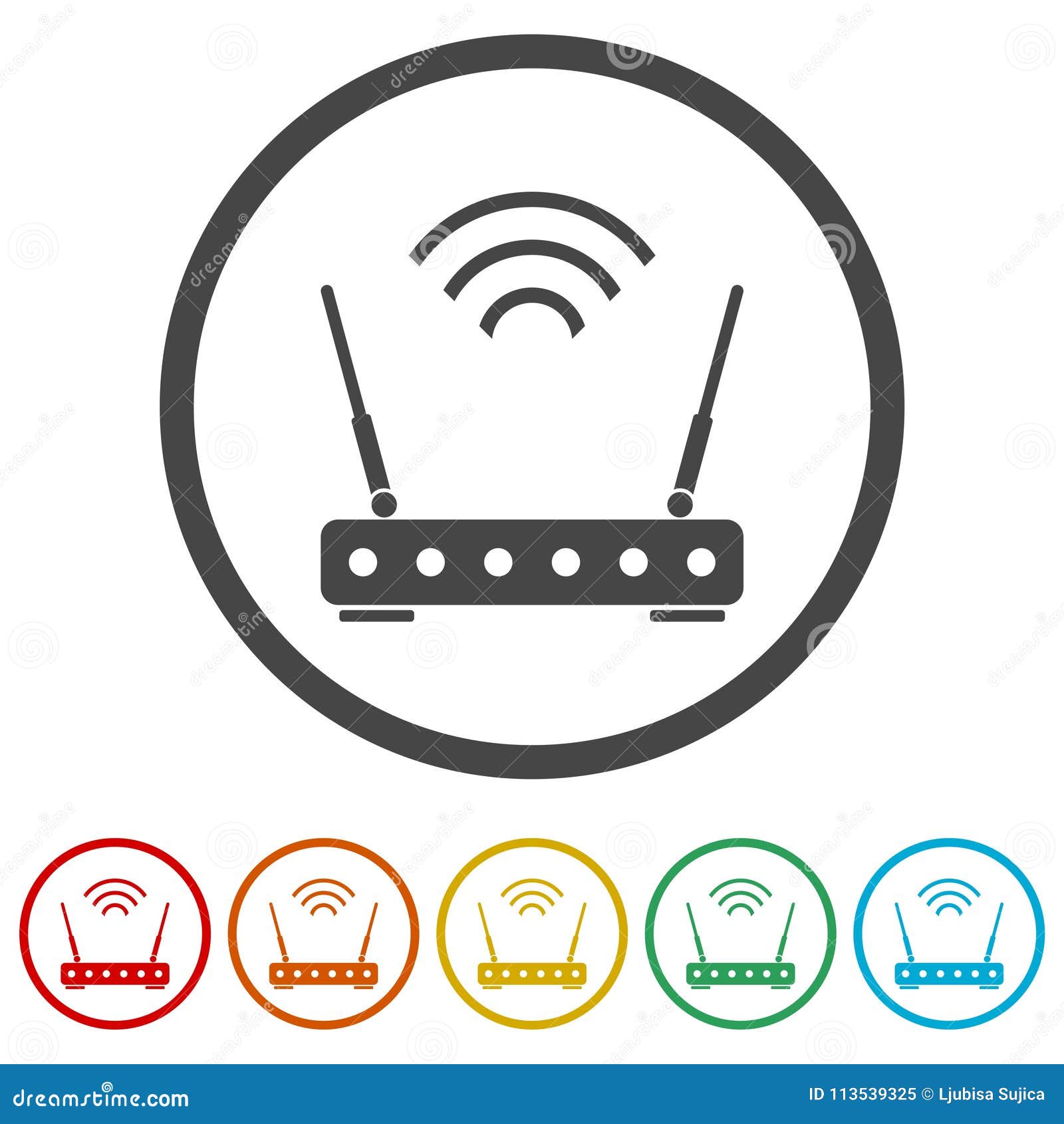 Router Icon, Modem Router, 6 Colors Included Stock Vector ...
